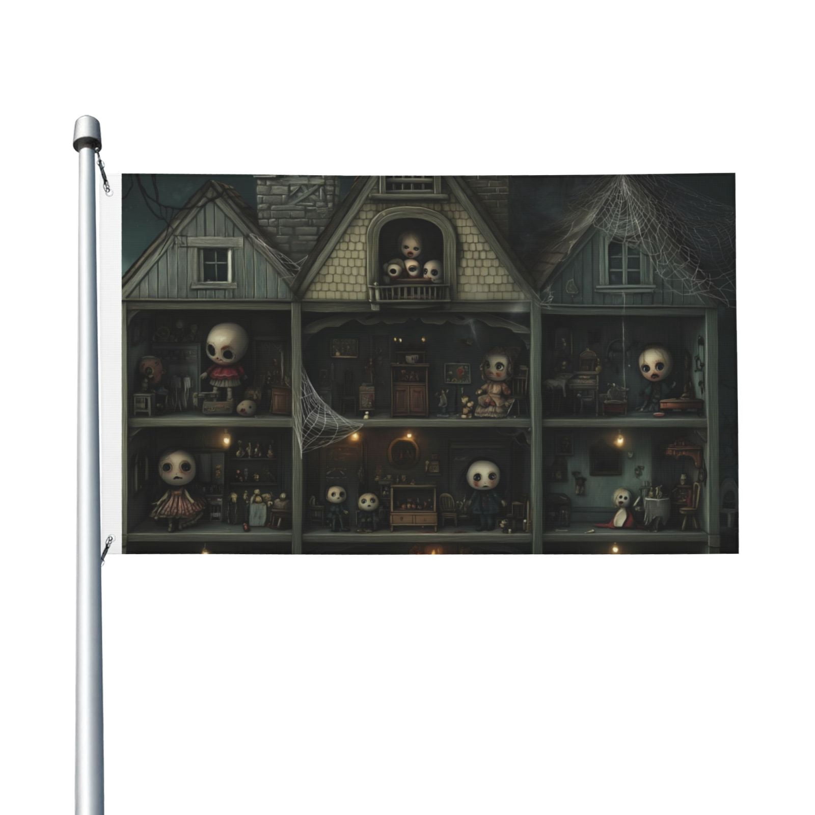 Halloween Flags - Halloween Scary Dollhouse B 3x5 Ft Double Sided Yard ...