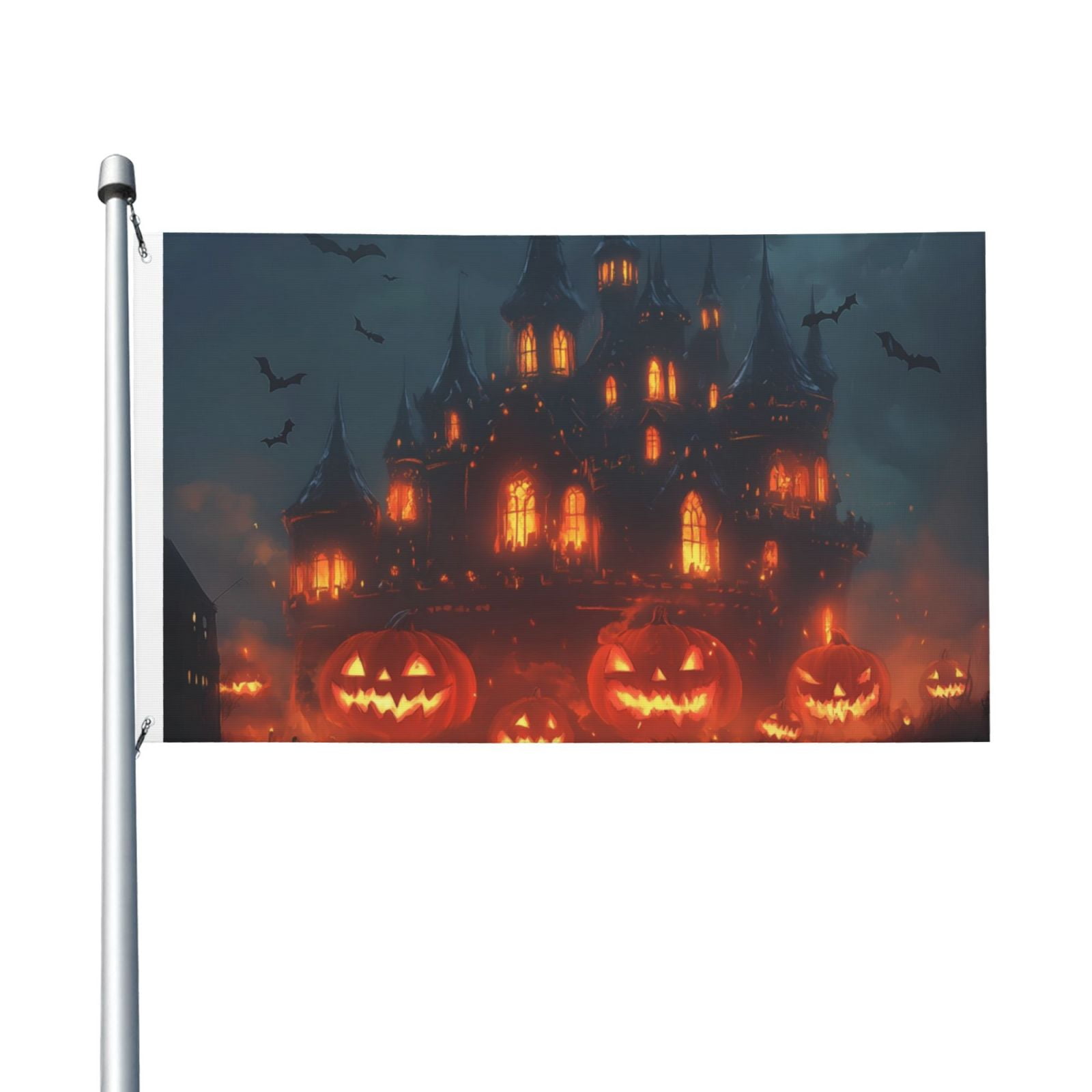 Halloween Flags - Halloween Vintage Pumpkin Castle C 3x5 Ft Double ...