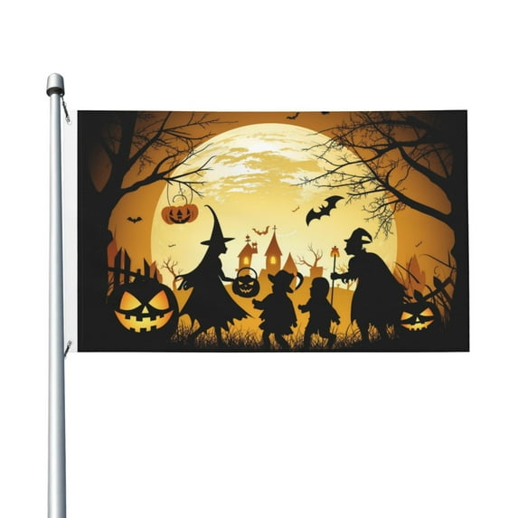 Halloween Flags - Halloween Witch Family 3x5 Ft Double Sided Yard Flags ...