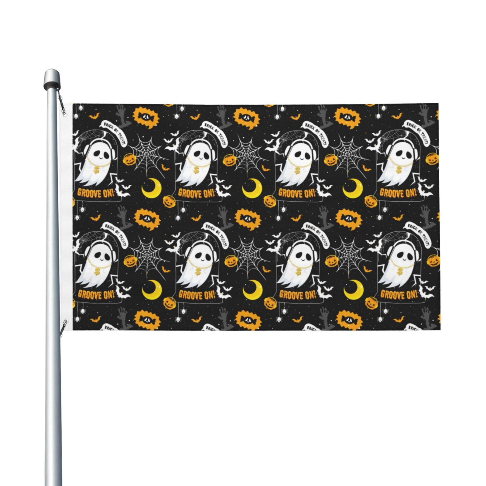 Halloween Flags - ghost_groove_pattern 3x5 Ft Double Sided Yard Flags ...