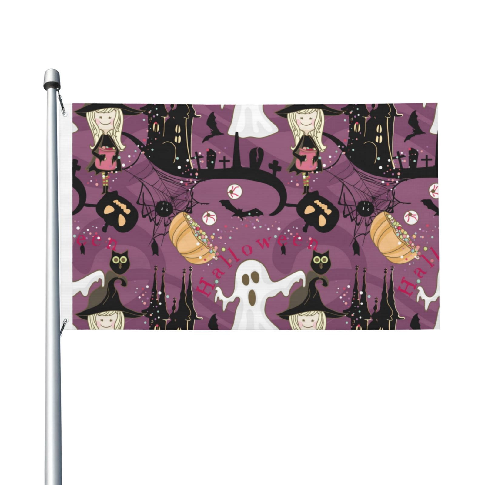 Halloween Flags - halloween witch cartoon 3x5 Ft Double Sided Yard ...