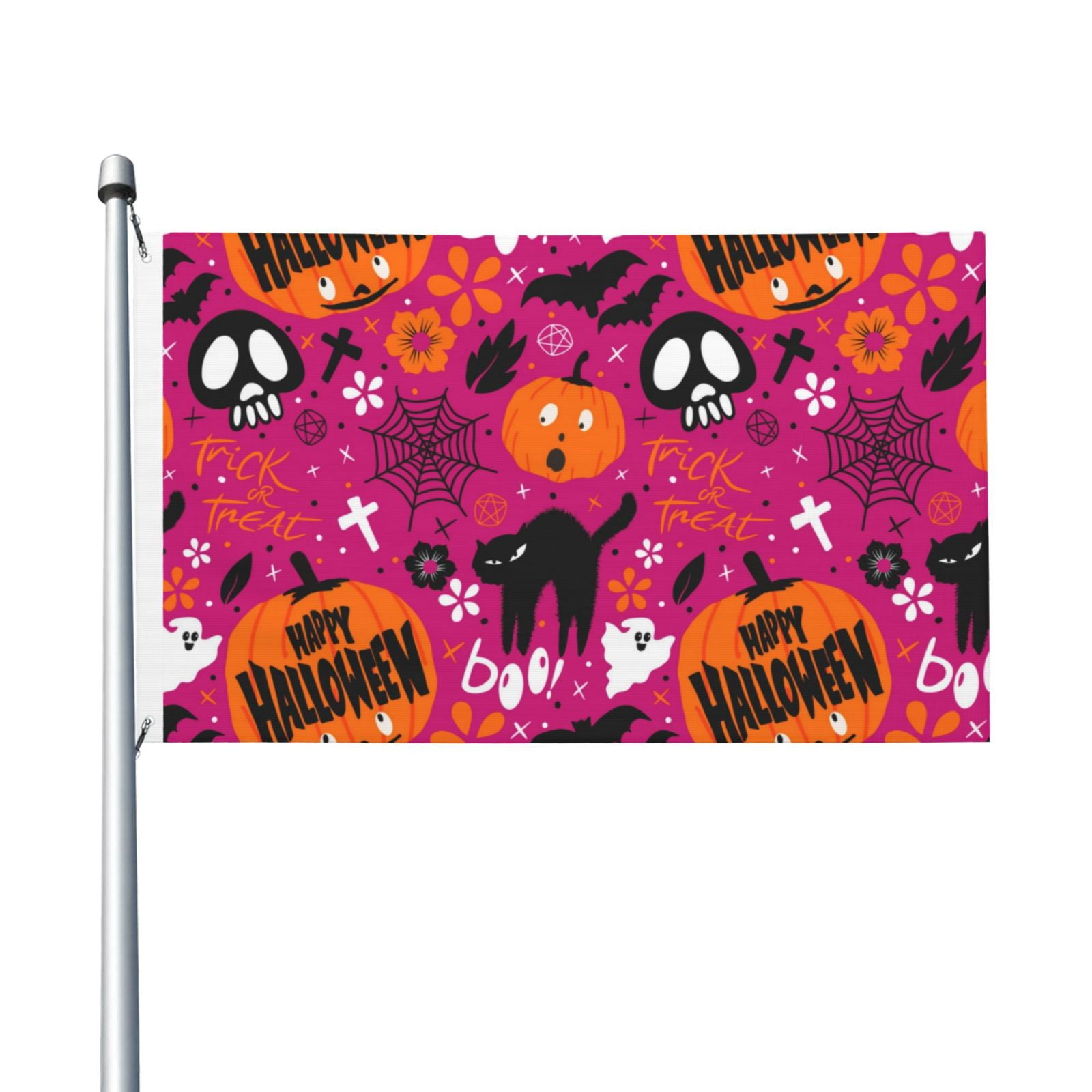 Halloween Flags - happy spooky elements pink 3x5 Ft Double Sided Yard ...