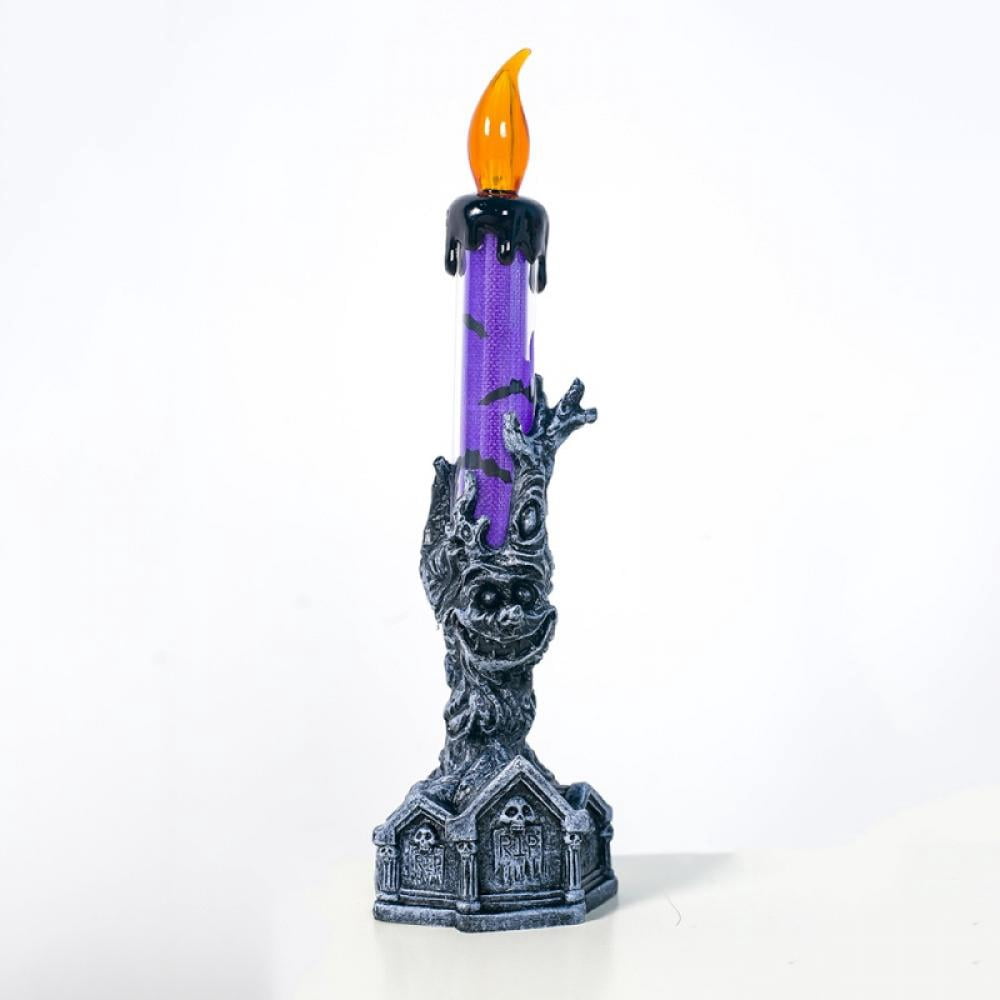 Halloween Flameless Candle, Skeleton Ghost Hand Battery Operated LED ...