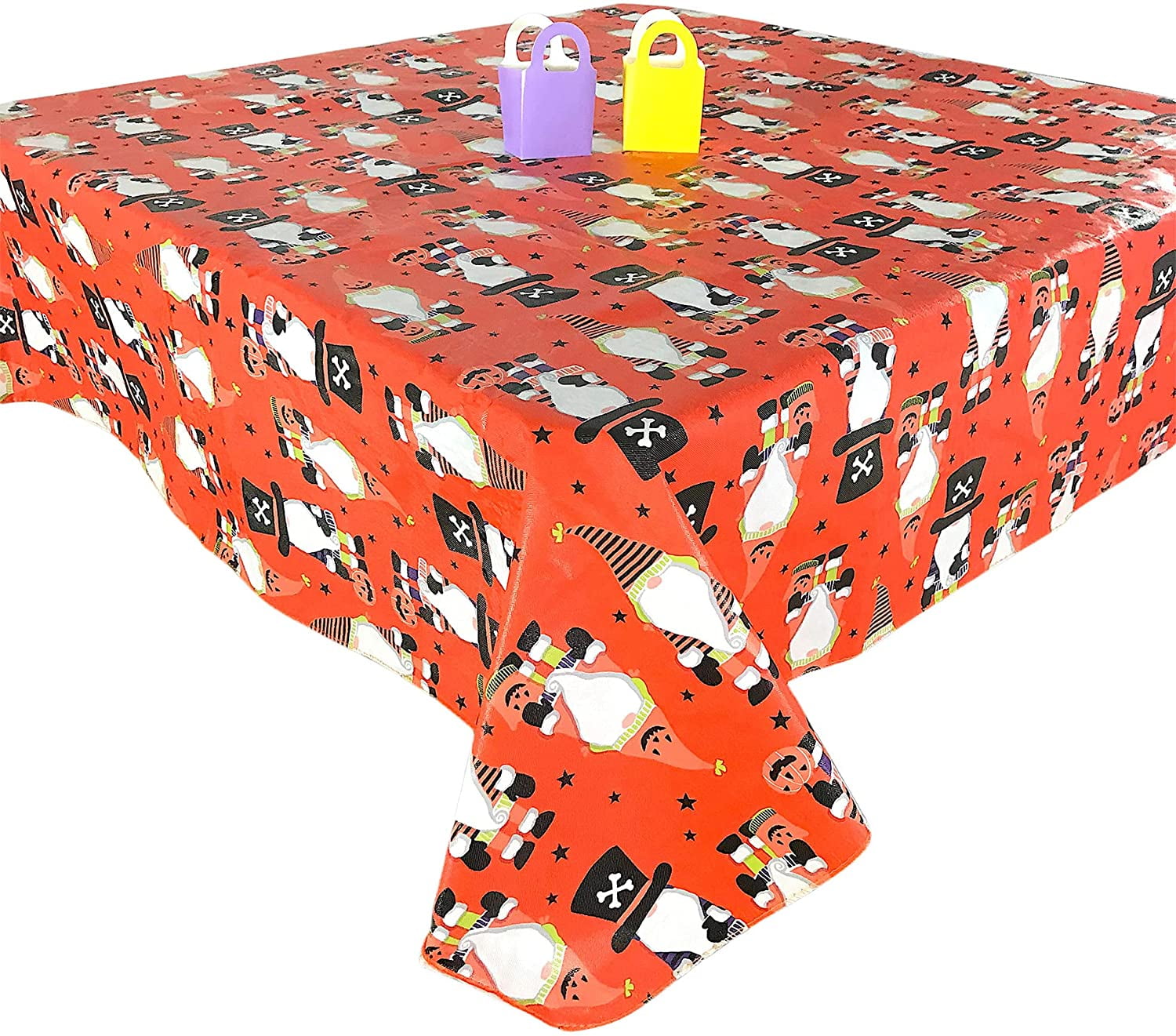 Serafina Home Halloween Flannel Backed Vinyl Tablecloth: Cute Garden ...