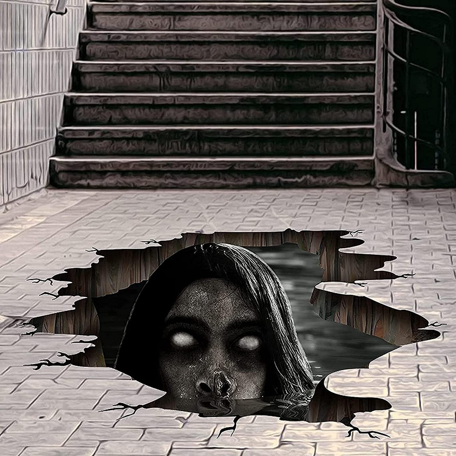 Halloween Floor Wall Ceiling Stickers PVC 3D Decorative Scary Ghost ...