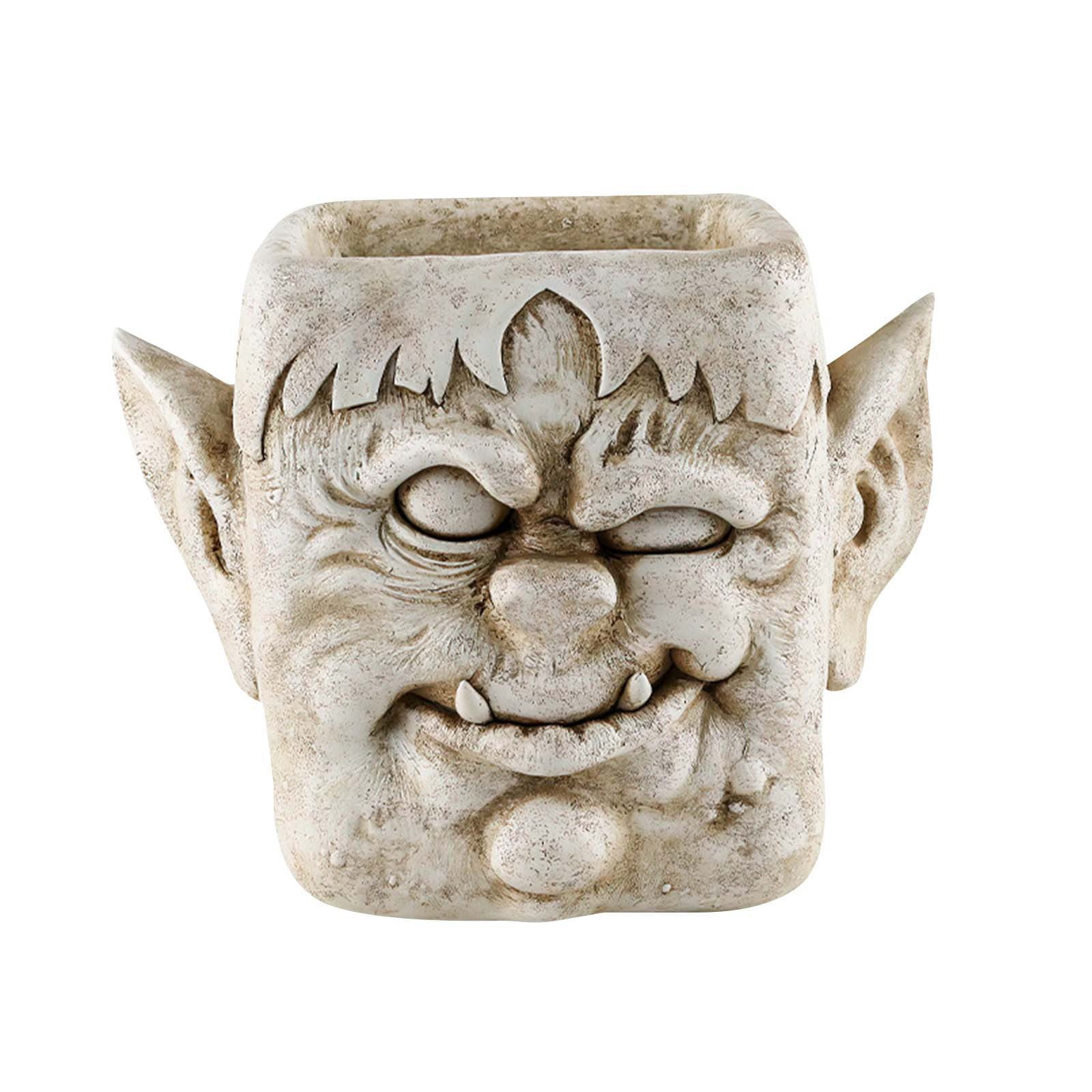 Halloween Flower Pots, Funny Resin Flower Pot Clown Head Succulent Vase ...