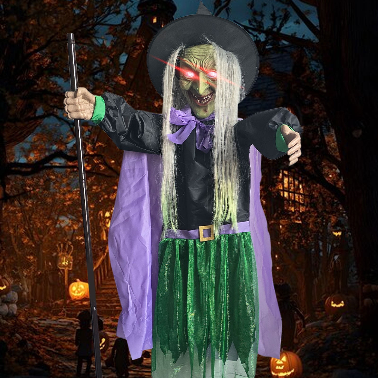 Halloween Flying Witch Decor Halloween Decorations with Voice Activated ...