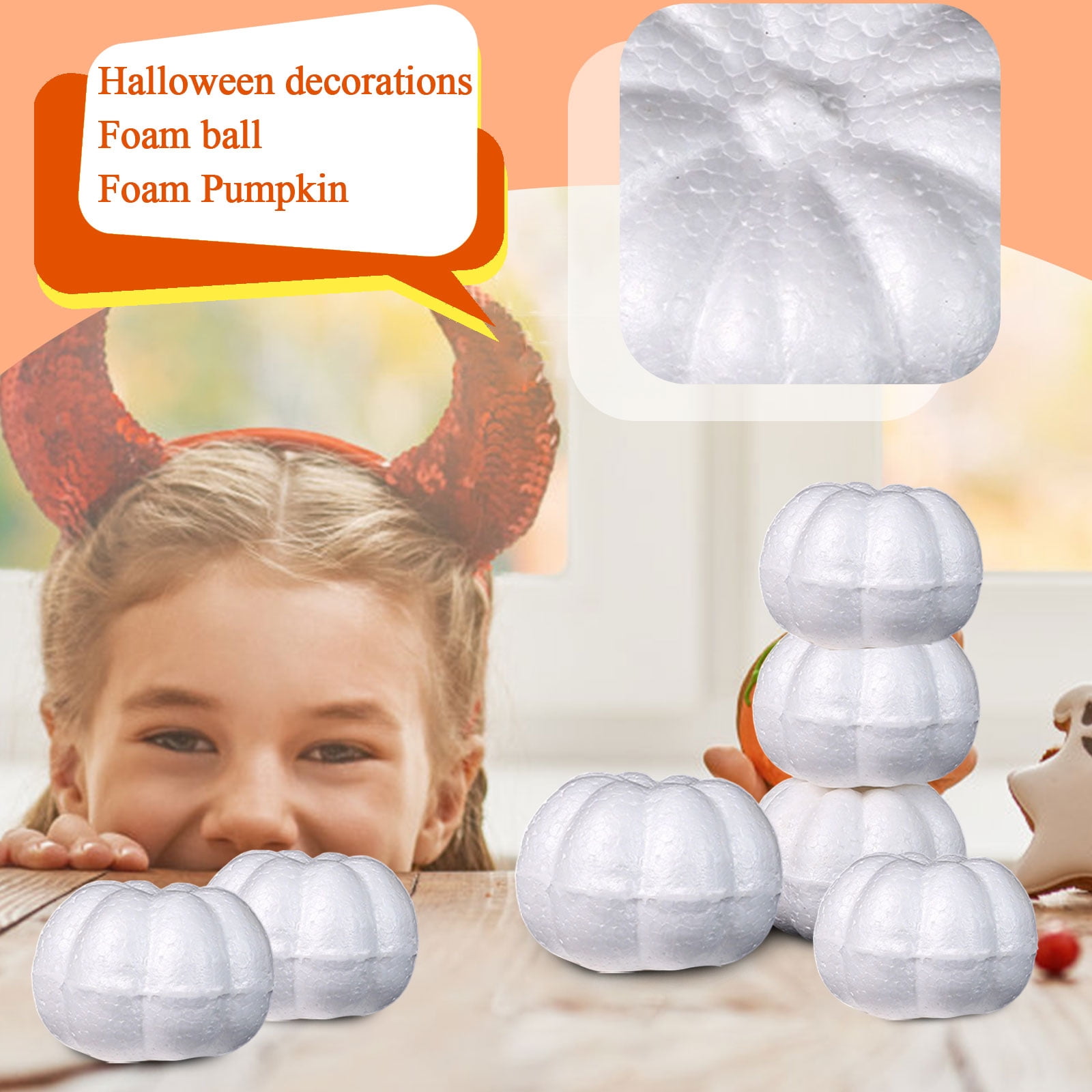 Halloween Foam Pumpkins White Polystyrene Craft Pumpkins for DIY ...