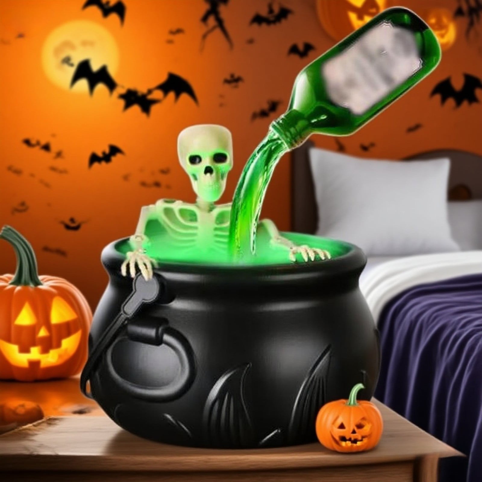 Halloween Fog Brewing Floating Cauldron Desktop Ornament Witchcraft ...