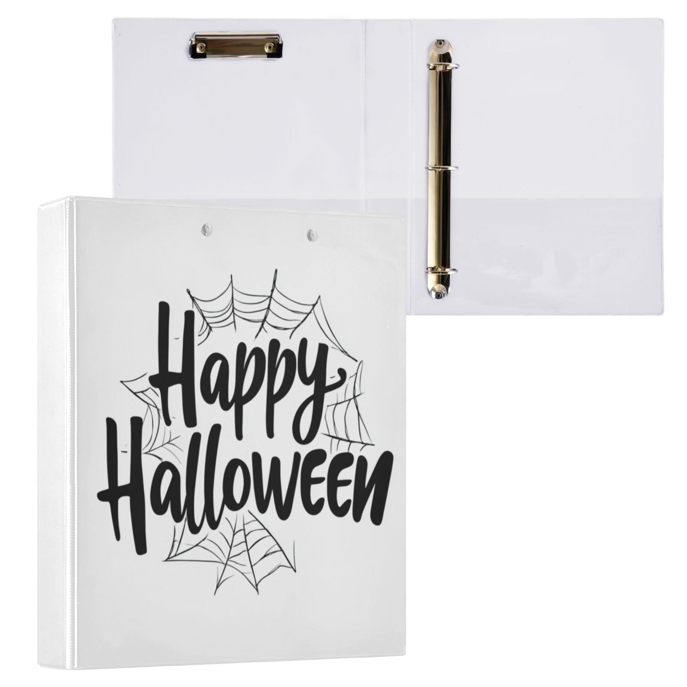 Halloween Font and Spider Web 3 Ring Hardcover Binders 1.5in Round ...