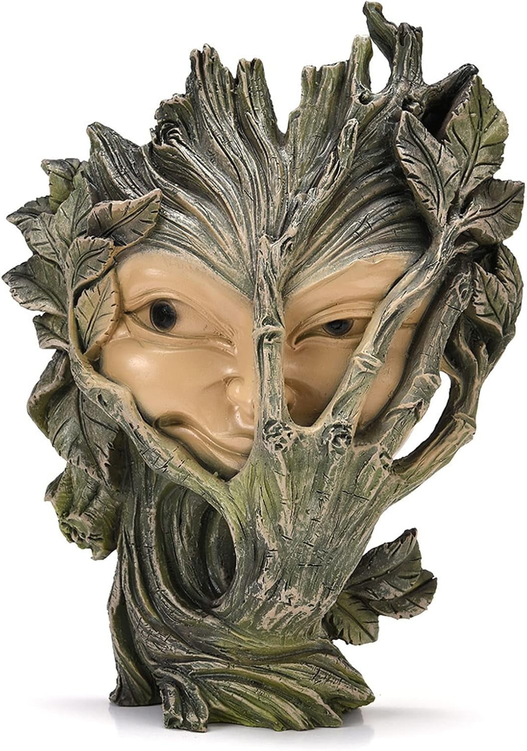 Halloween Forest Witch Tree Face Outdoor Garden Statue, Hand-Painted ...