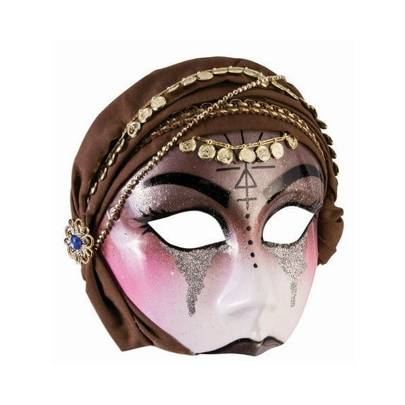 Halloween Fortune Teller - Half Mask - With Brown Scarf - Walmart.com