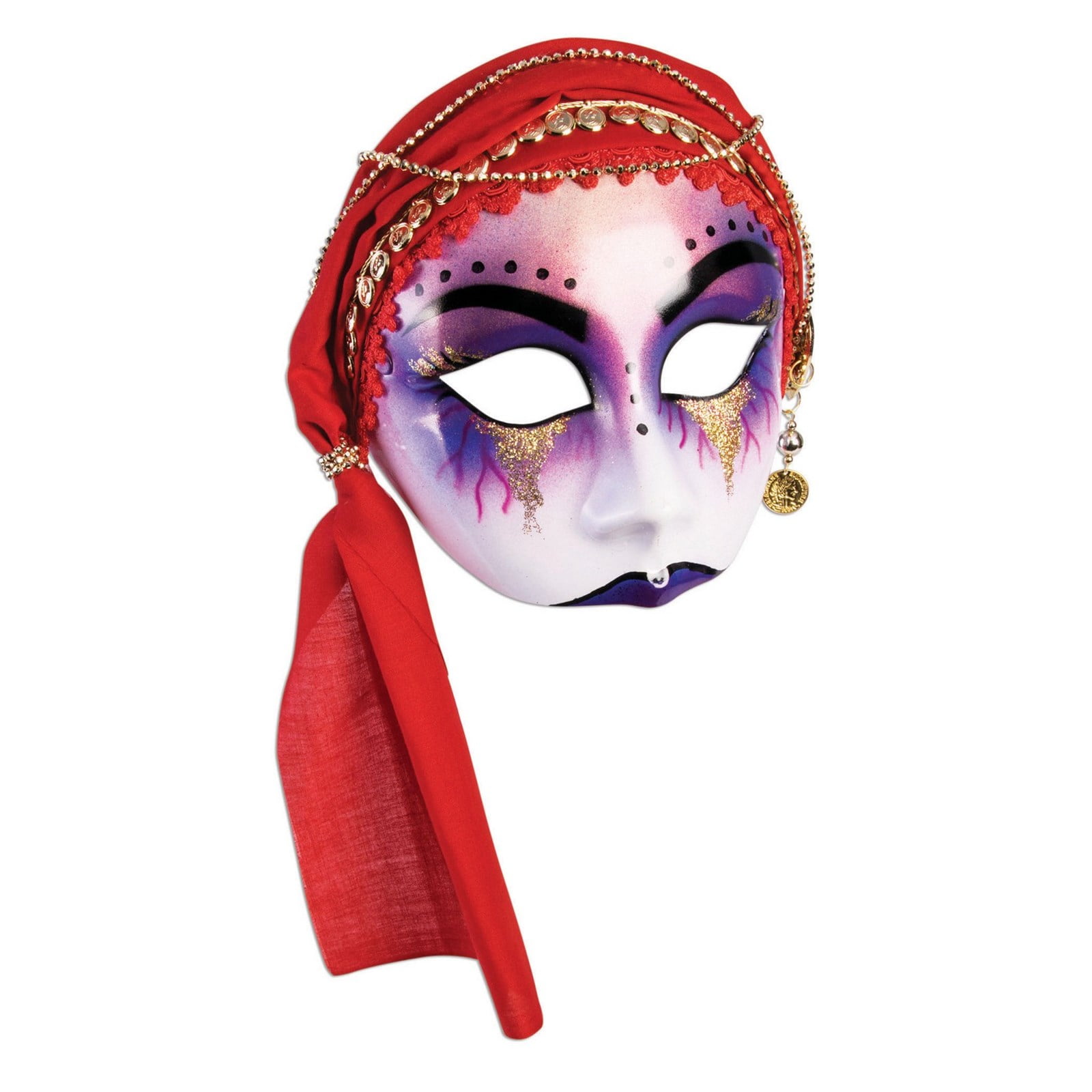 Halloween Fortune Teller - Half Mask - With Red Scarf - Walmart.com