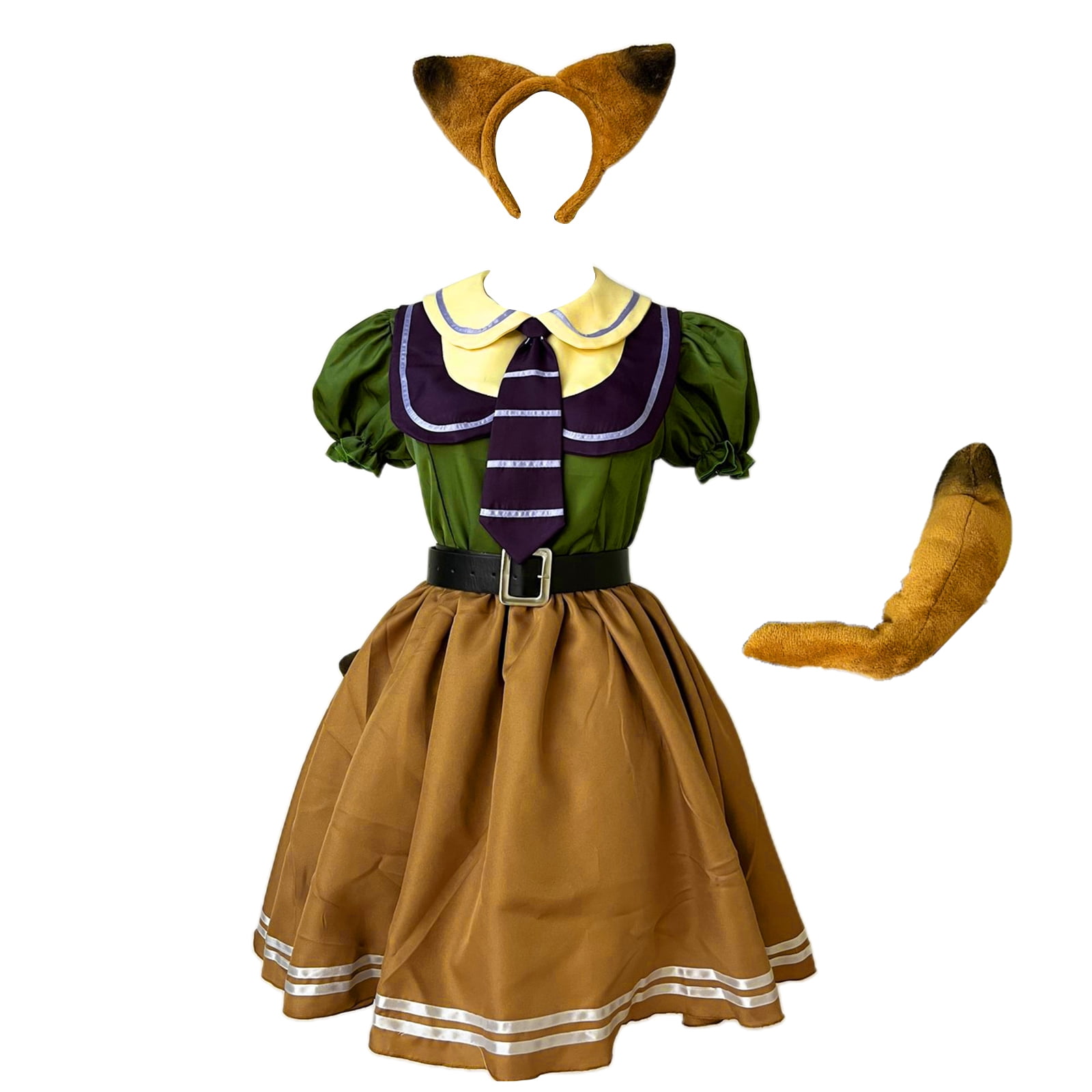 Halloween Fox Cosplay Costume for Women Kids Girl Short Puff Sleeve ...
