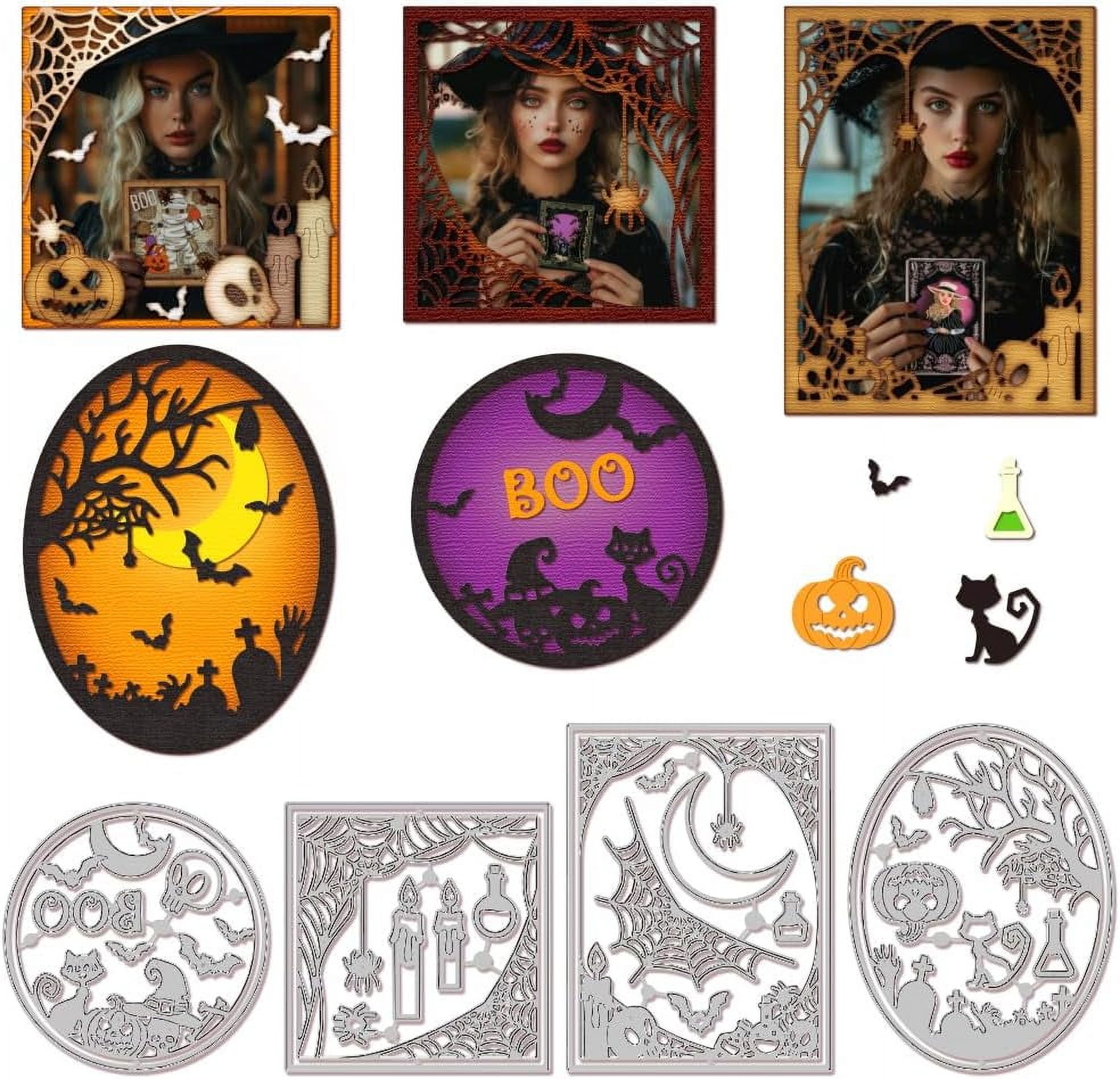 Halloween Frame Shape Die Cuts Horror Theme Pumpkin Cat Skull Cut ...