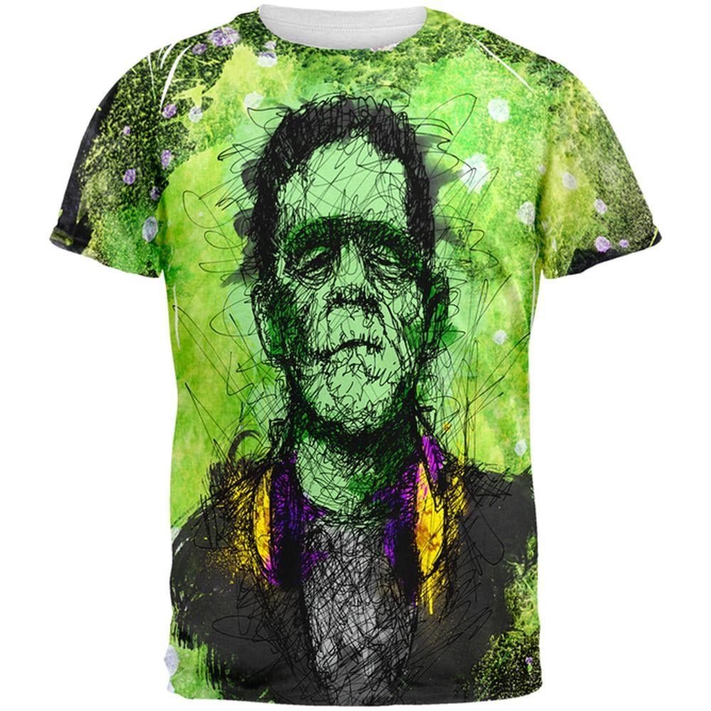 Halloween Frankenstein Raver Horror Movie Monster All Over Mens T Shirt ...