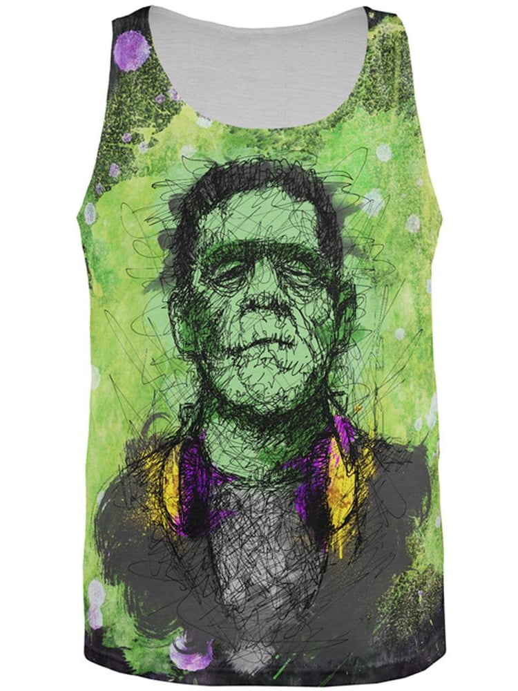 Halloween Frankenstein Raver Horror Movie Monster All Over Mens Tank ...