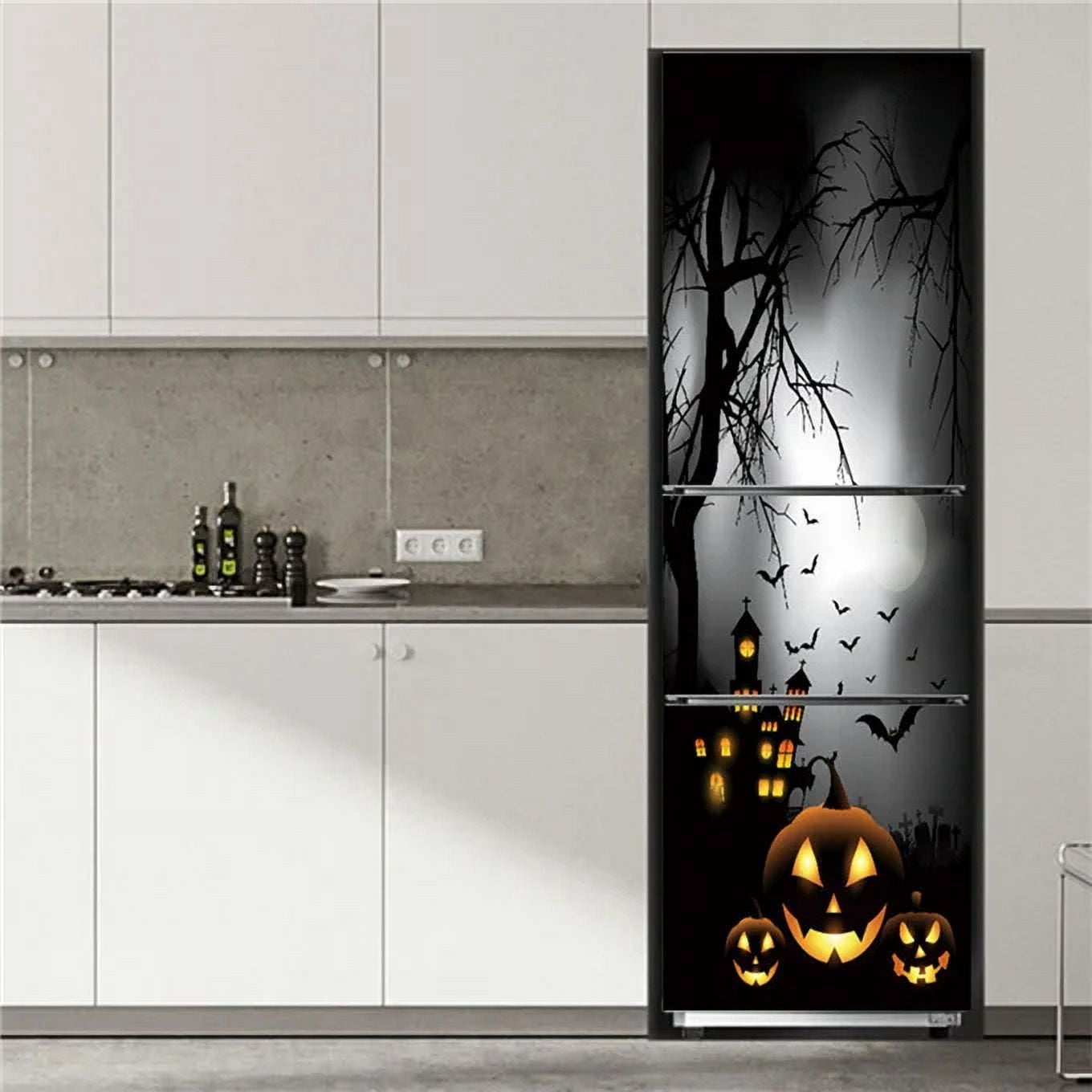 Halloween Fridge Sticker Wallpaper 3D Horror Blood Hand Pumpkin ...