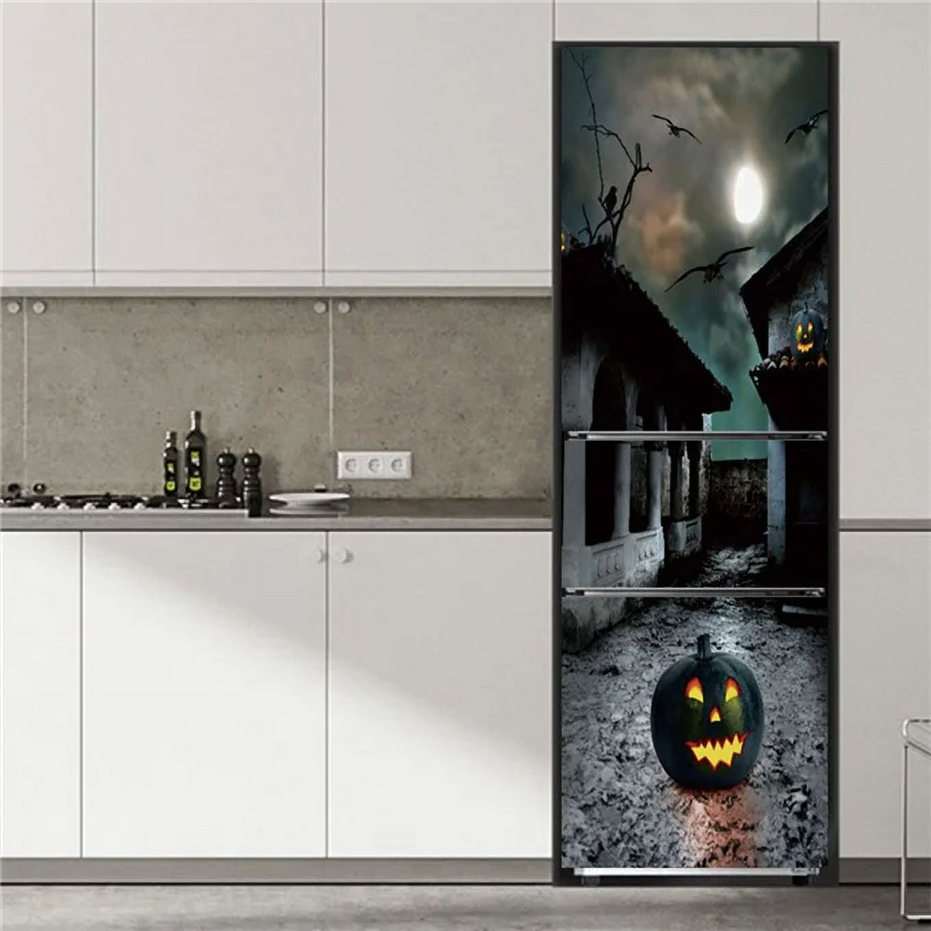 Halloween Fridge Sticker Wallpaper 3D Horror Blood Hand Pumpkin ...