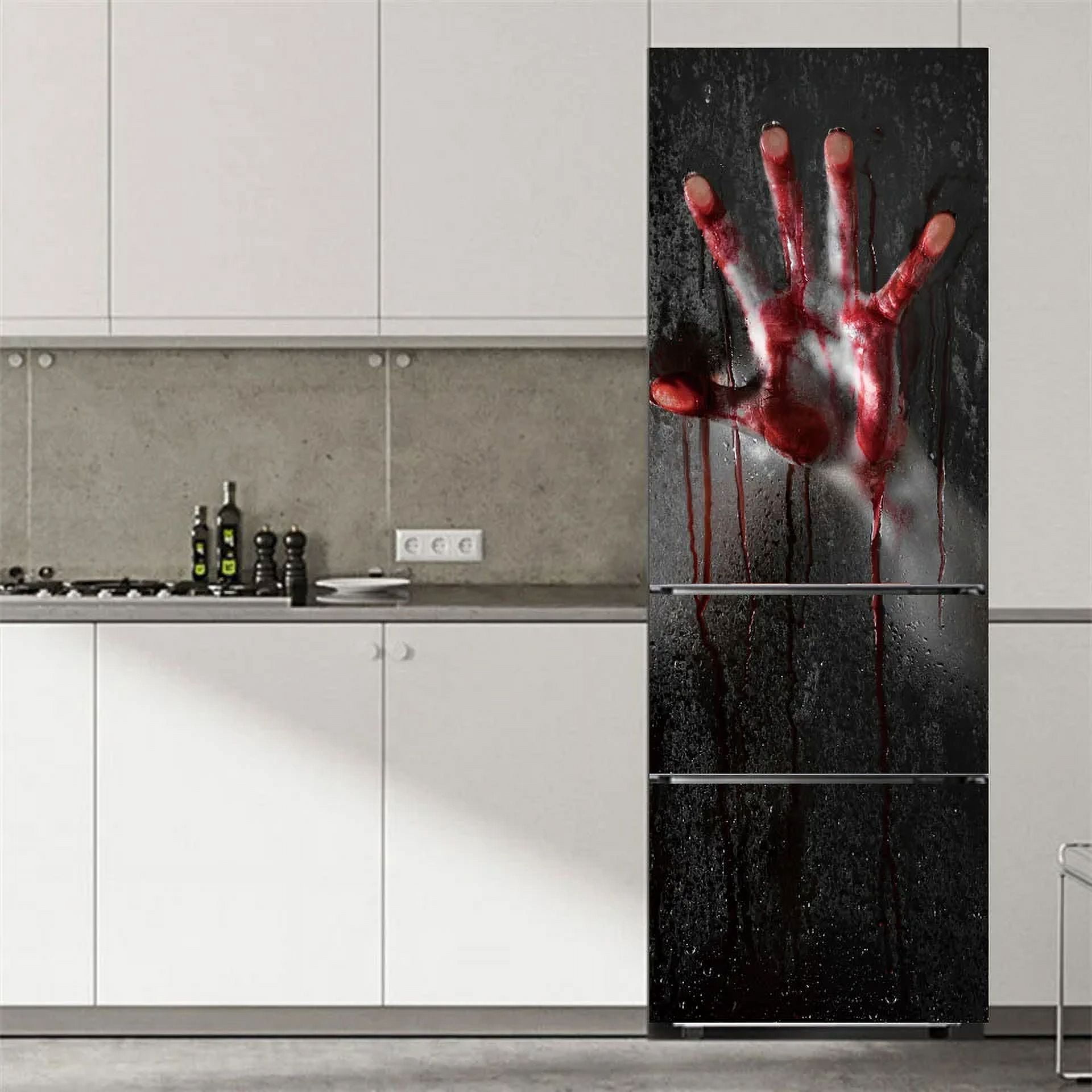 Halloween Fridge Sticker Wallpaper 3D Horror Blood Hand Pumpkin ...