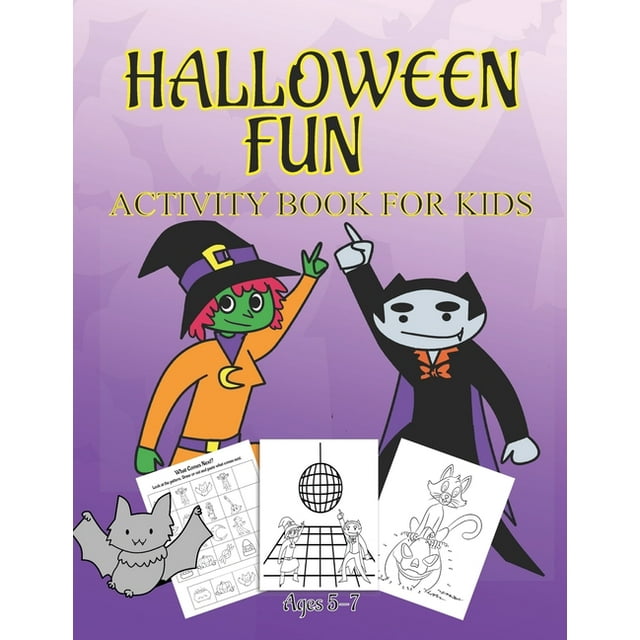 Halloween Fun Activity Book Ages 5-7 : Connect The Dots - Spot The ...
