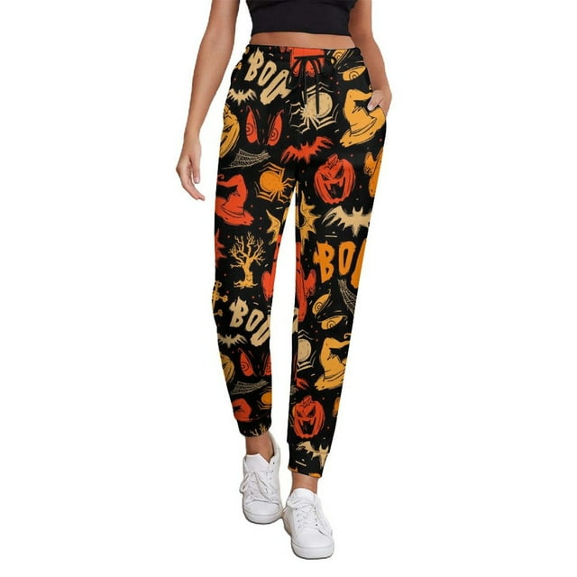 Halloween Fun Pumpkins Women's Sweatpants Joggers with Pockets, Comfy ...