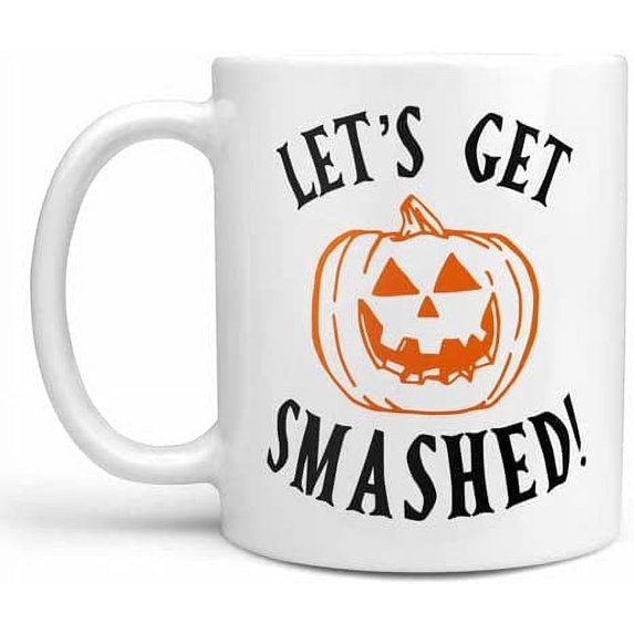 Halloween Funny Ghost Coffee Mug, Let's Get Smashed Mug, Boo Ghost Cup ...