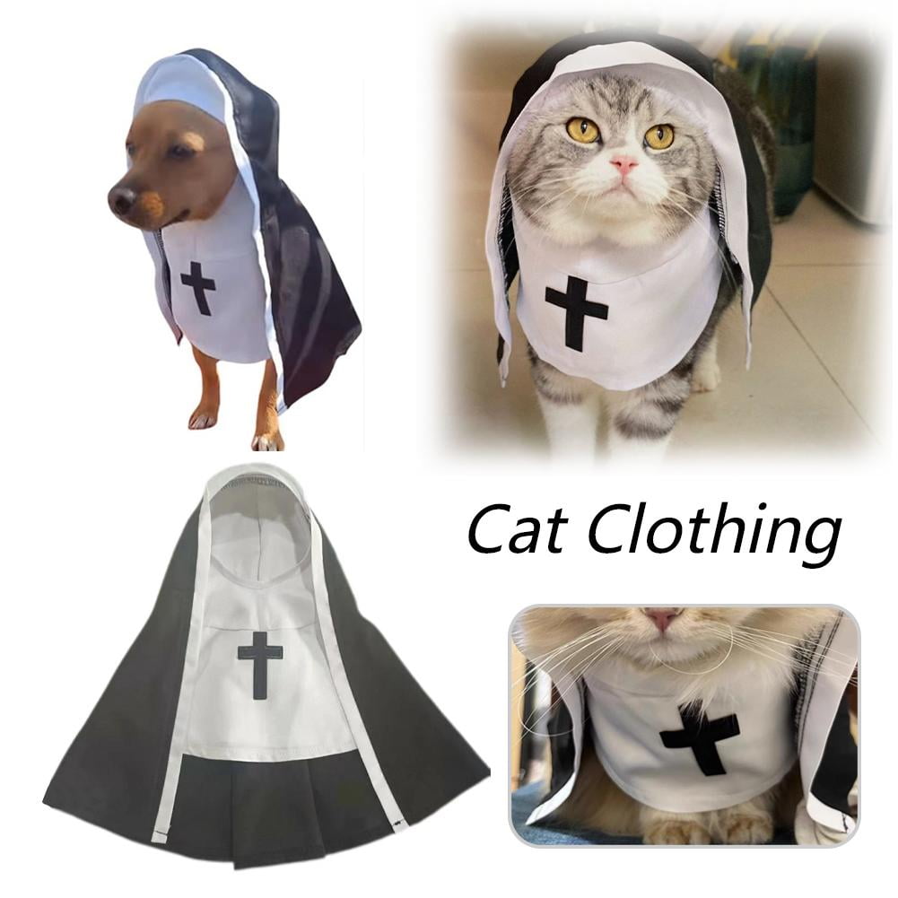 Halloween Funny Kittens and Puppies Nun Cloak Costume For Small Pets ...
