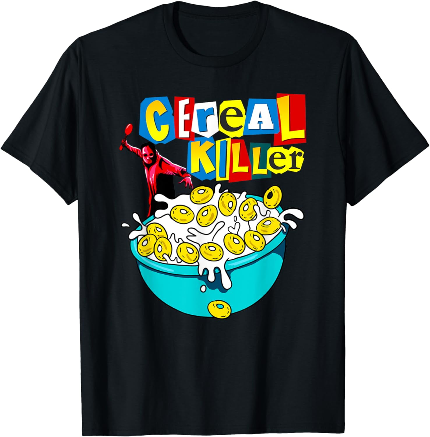 Halloween Funny Morning Breakfast Cereal Killer Horror Movie T-Shirt - Walmart.com