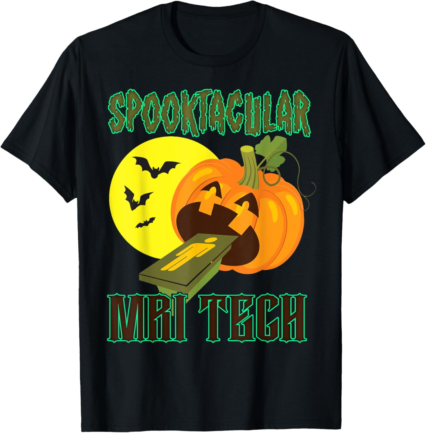 Halloween Funny Spooktacular MRI Tech Graphic Cute Pumpkin T-Shirt ...
