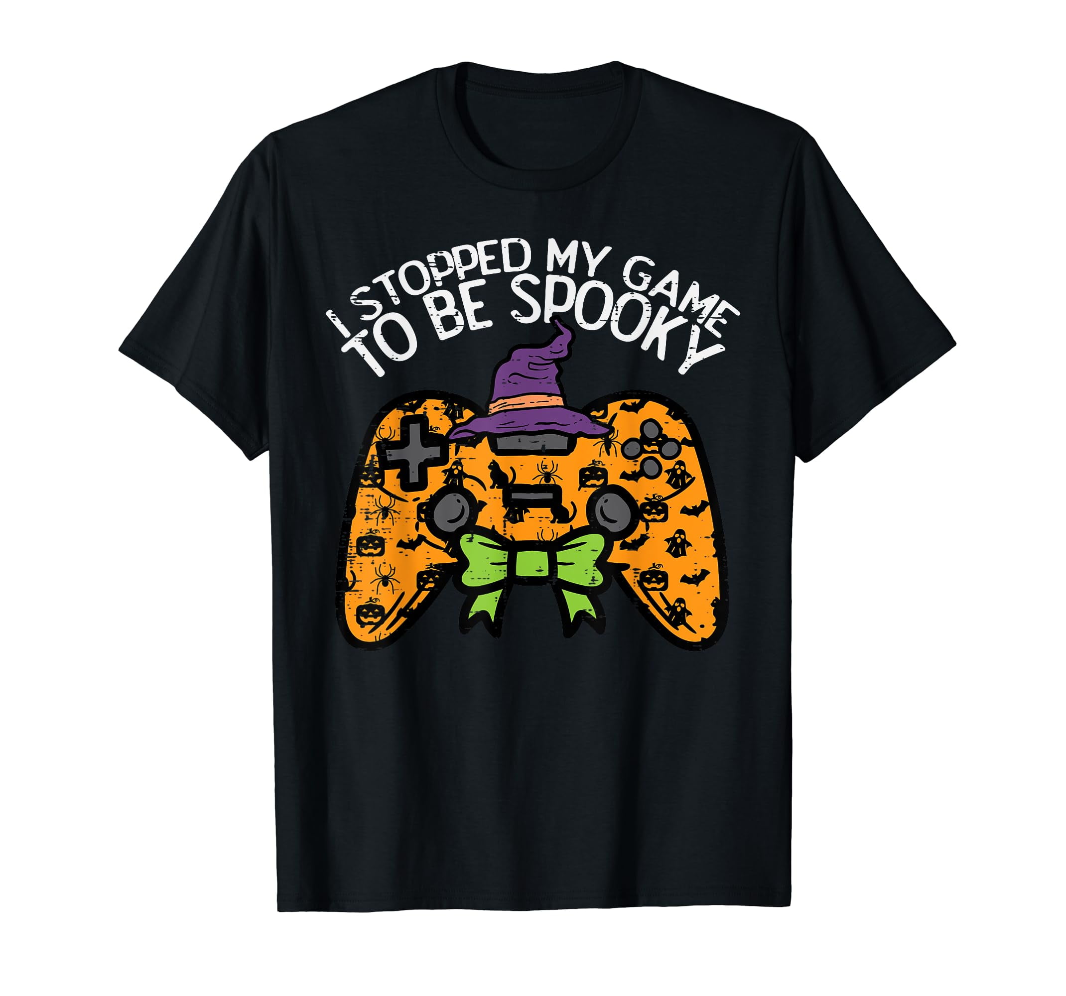 Halloween Gamer Stopped Game Spooky Costume Men Boy Kid Teen T-Shirt ...
