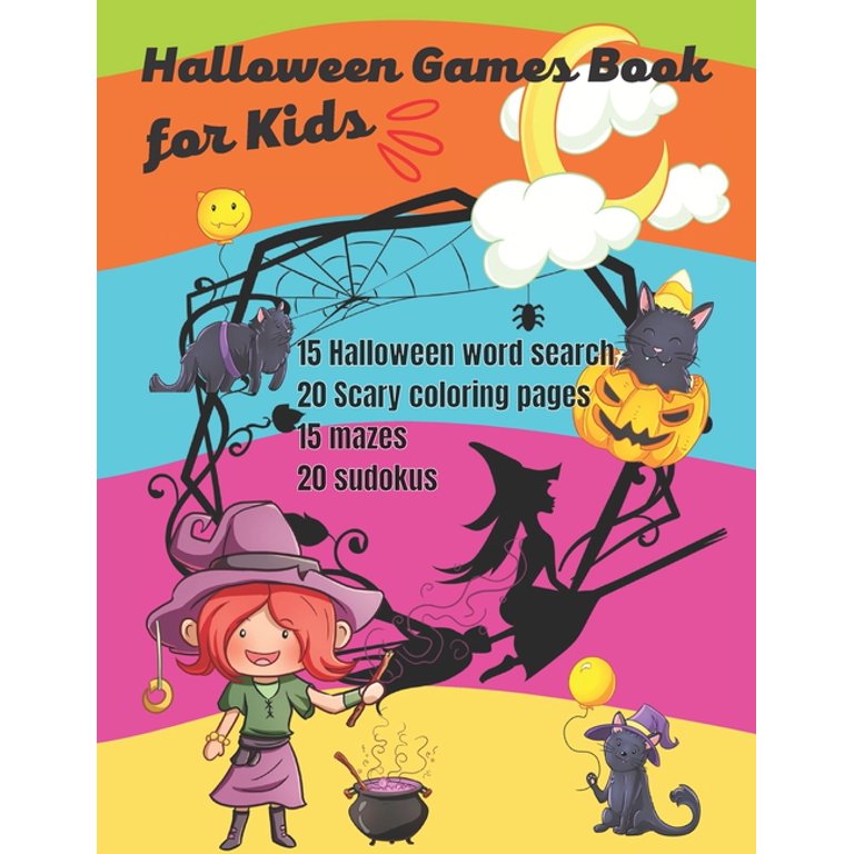 halloween word search and coloring pages