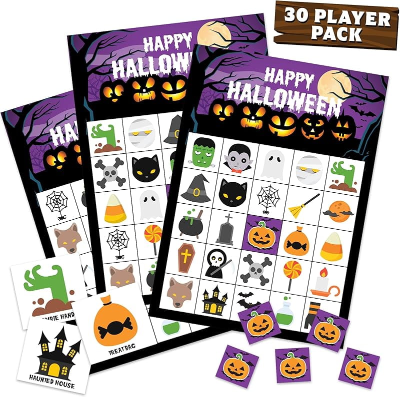 Halloween Games For Kids Party - Halloween Bingo Game For Kids With Up ...
