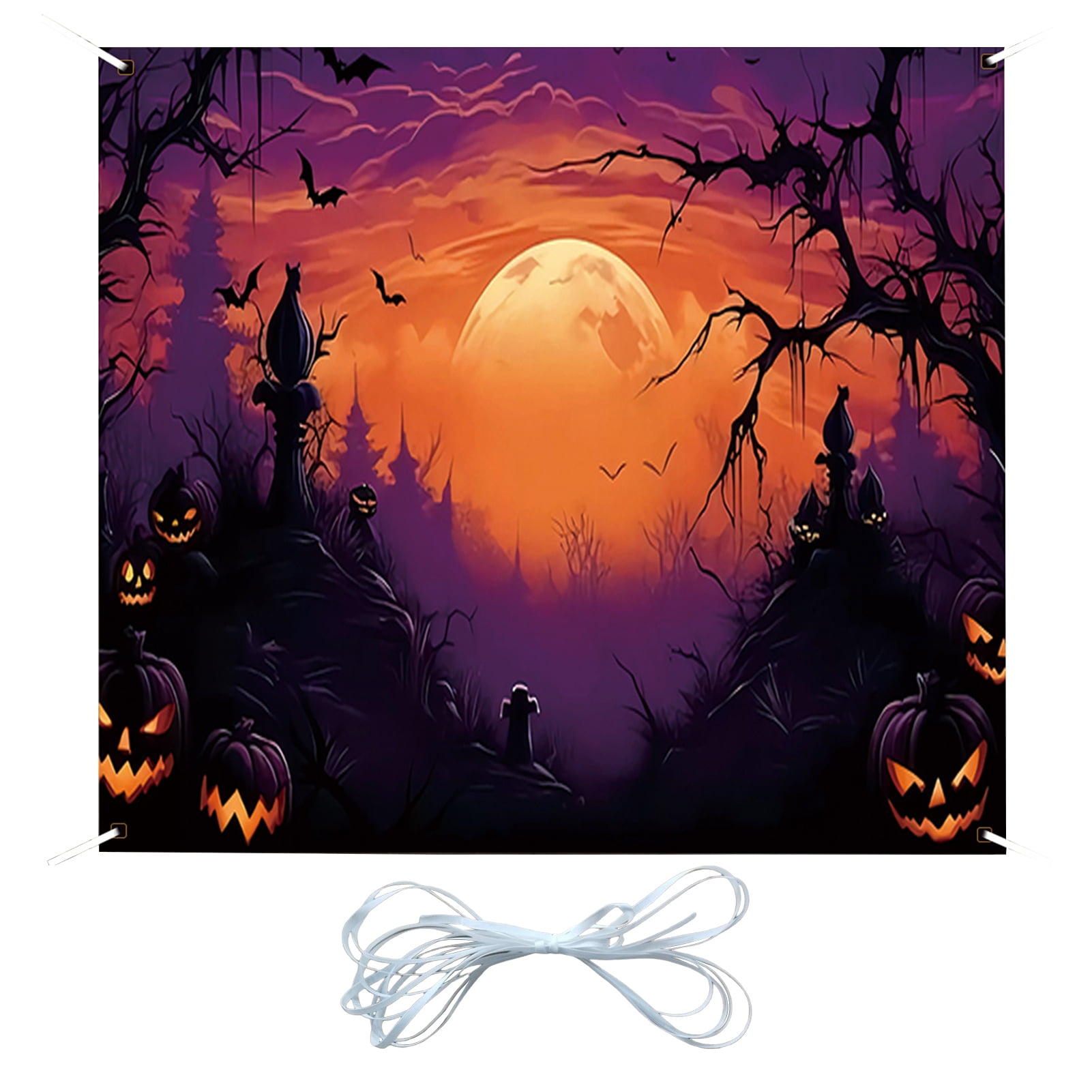 Halloween Garage Buddy Door Cover Moon Witch Bat Castle Garage Door ...
