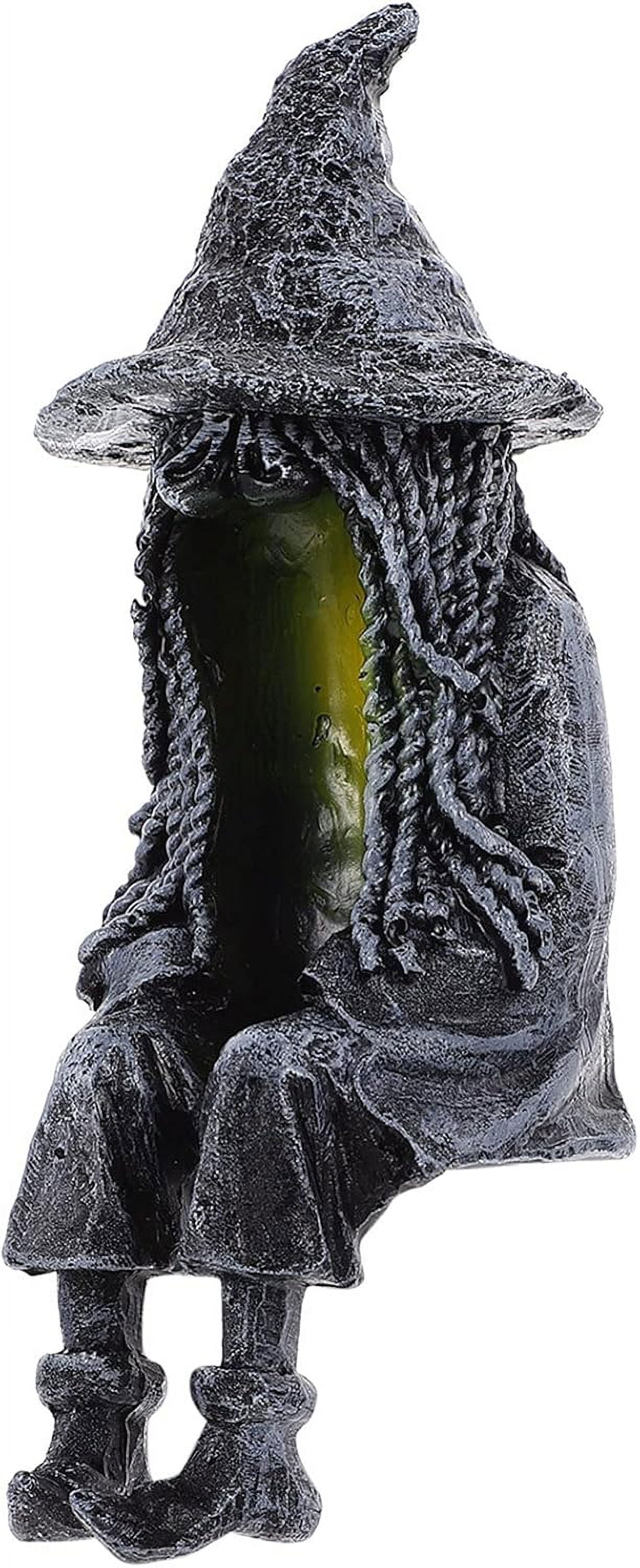 Halloween Garden Decor Resin Witch Statue Gothic Witch Soul Sitting ...