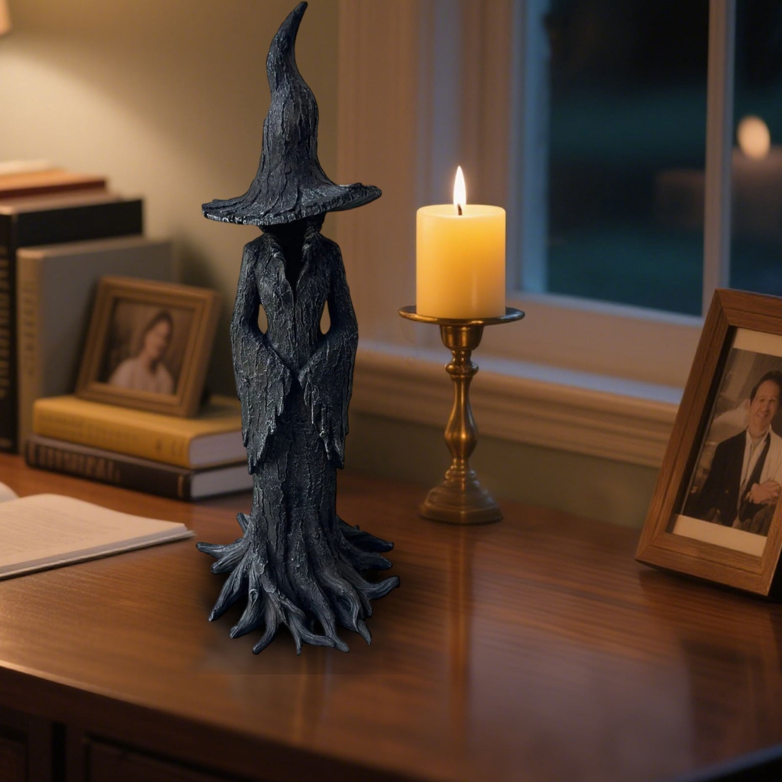 Halloween Garden Decorations, Cracker Barrel Witch Statue – 8" Gothic ...