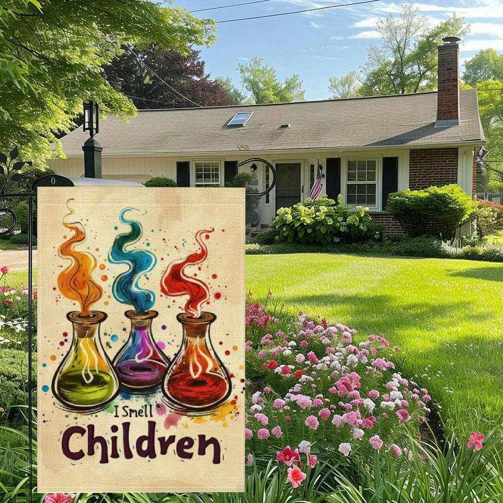 Halloween Garden Flag, 1pc, Witch's Potions Design "I Smell Children ...