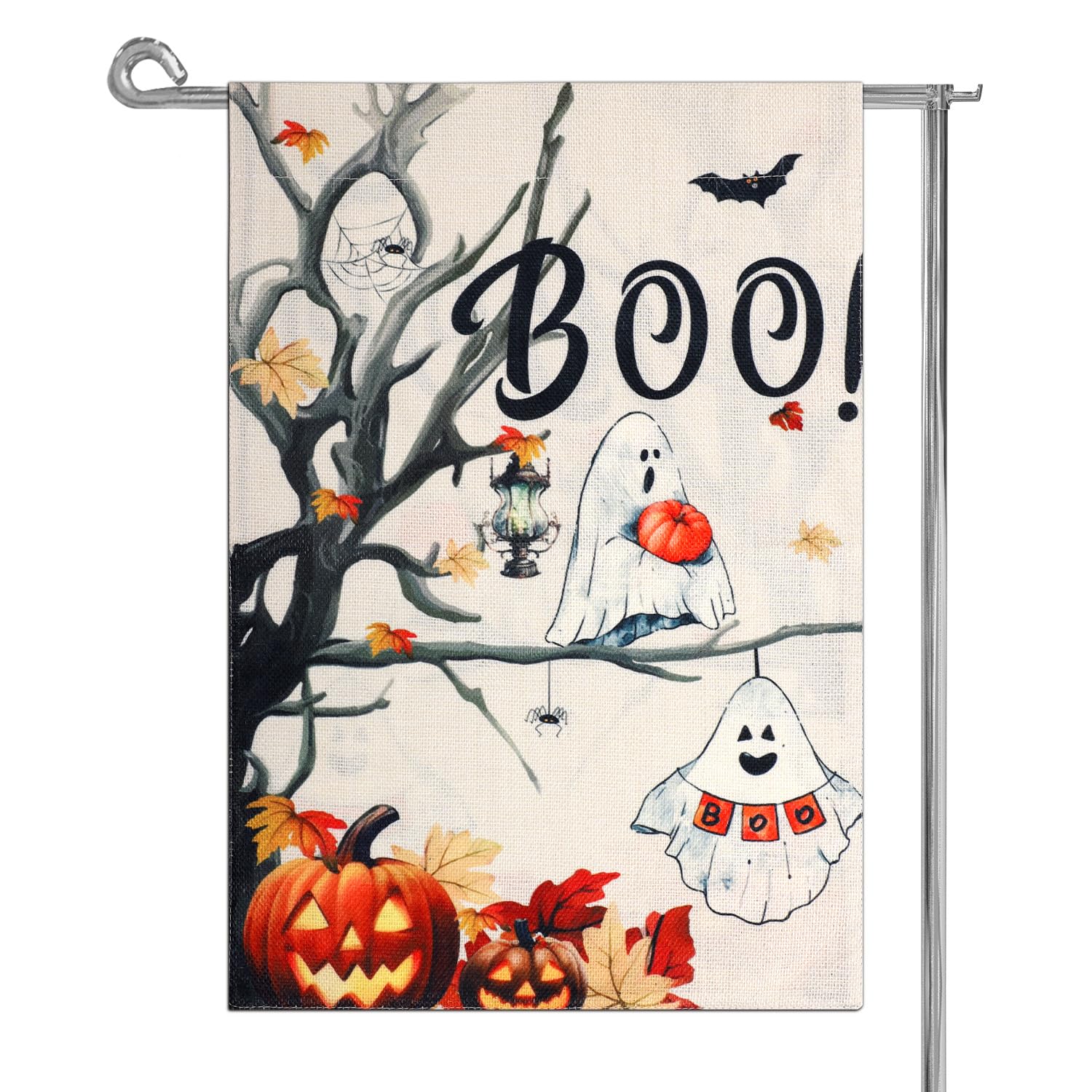 Halloween Garden Flag, Double Sided Garden Flag Scary Pumpkin Bat ...