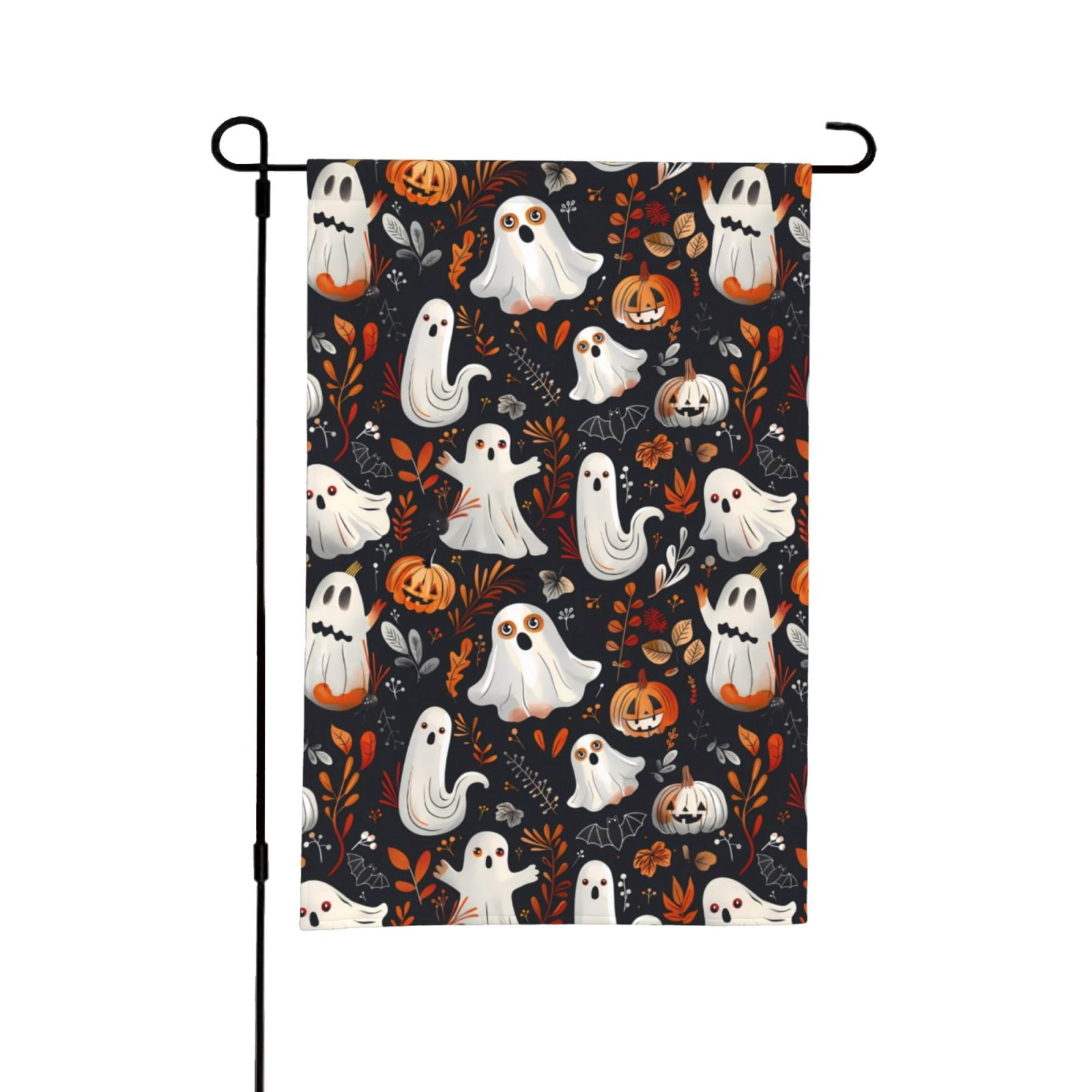 Halloween Garden Flag, Halloween Ghost and Pumpkin A Double Sided House ...