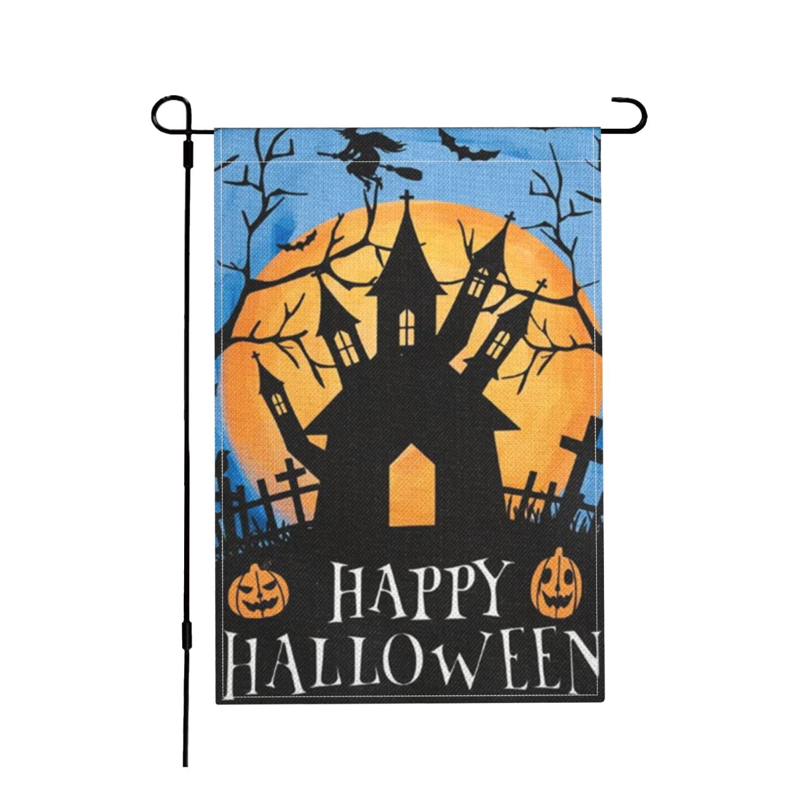Halloween Garden Flag Halloween Garden Decorations Burlap Double Sided ...