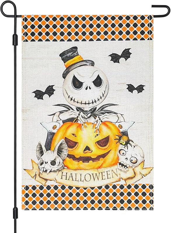 Halloween Garden Flag Haunted House 12x18 Double Sided Burlap,Small ...