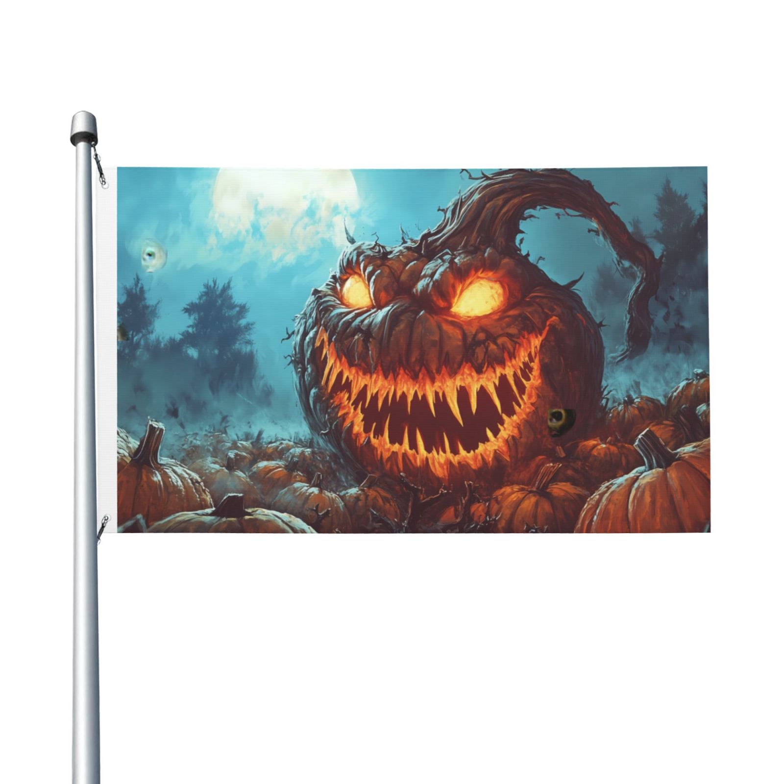 Halloween Garden Flag, Halloween Pumpkin Monster A Double Sided House ...