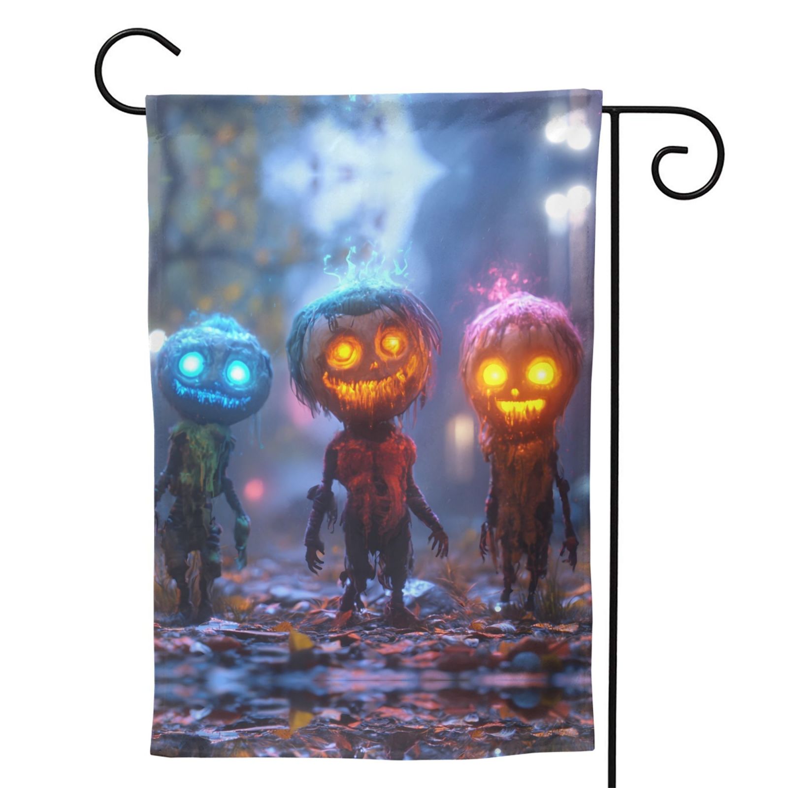 Halloween Garden Flag, Halloween Pumpkin Monsters Double Sided House ...