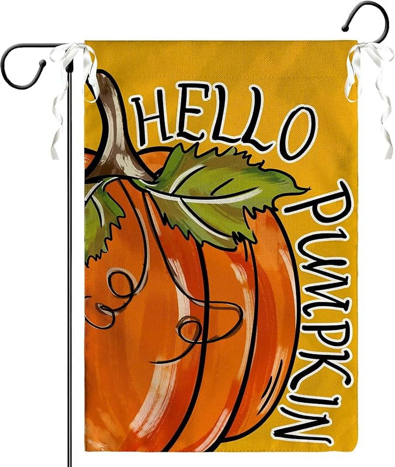 Cute Fall Garden Flag Fall Garden Flag – Pumpkin & Maple Leaf Van Gogh ...