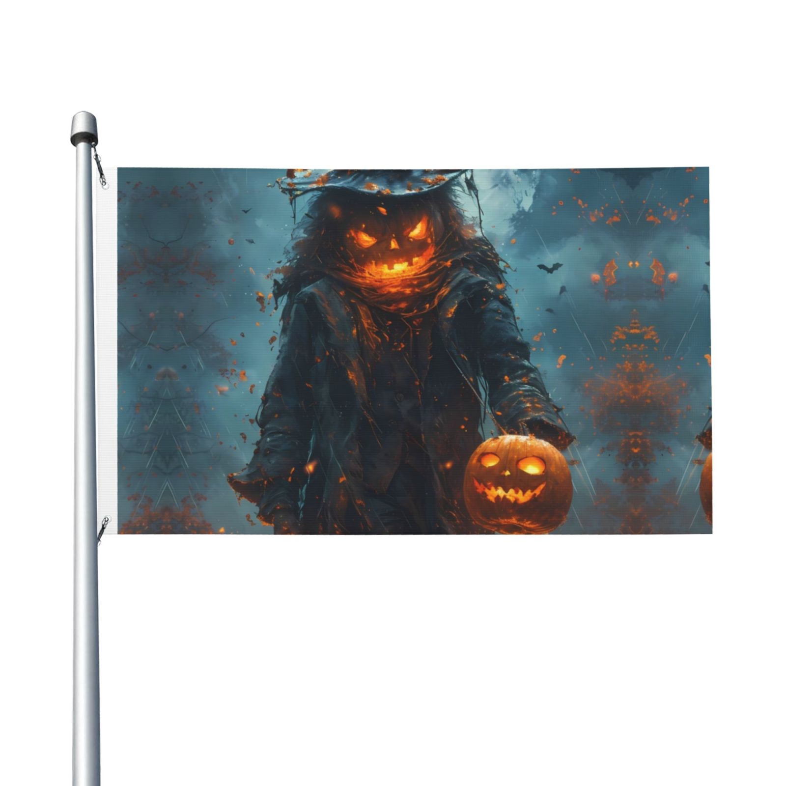 Halloween Garden Flag, Scarecrow Halloween Night Double Sided House ...