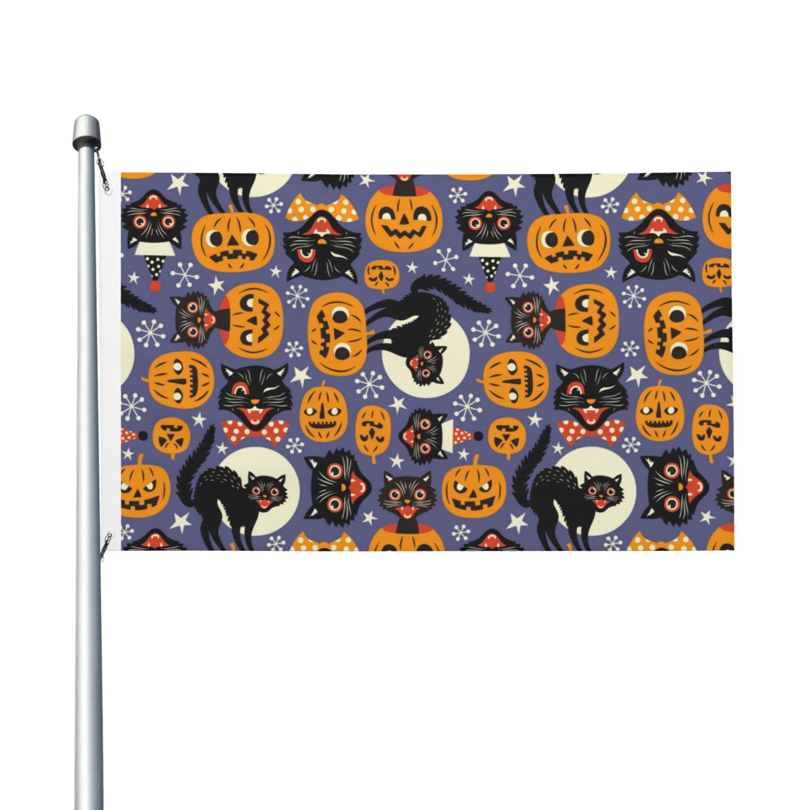 Halloween Garden Flag, Spooky Cats Halloween Pumpkins Double Sided ...