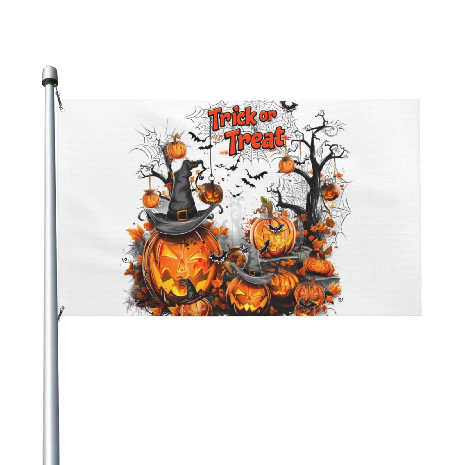 Halloween Garden Flag, Halloween Trick or Treat Art Double Sided House ...