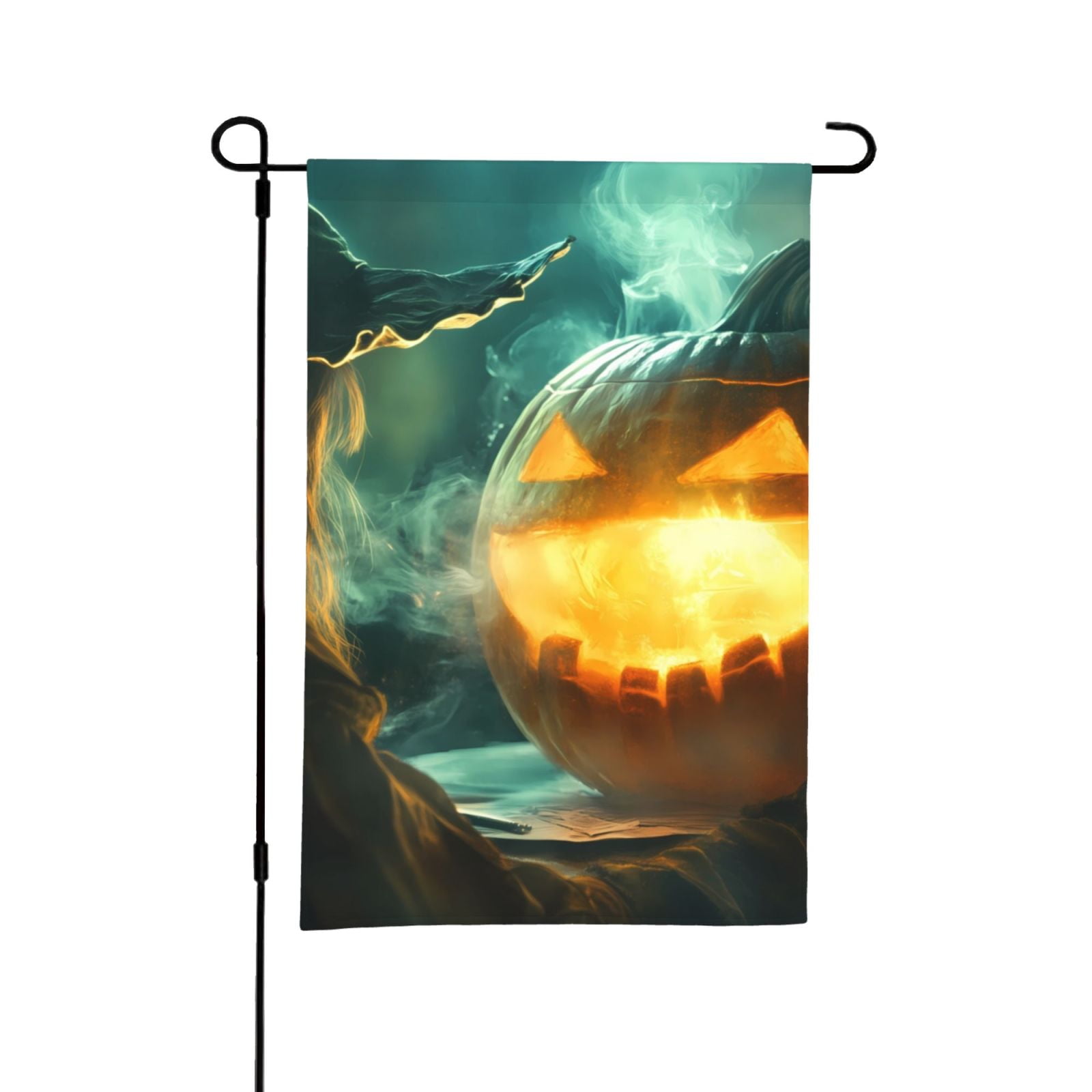 Halloween Garden Flag, Halloween Witch Mysterious Pumpkin B Double ...