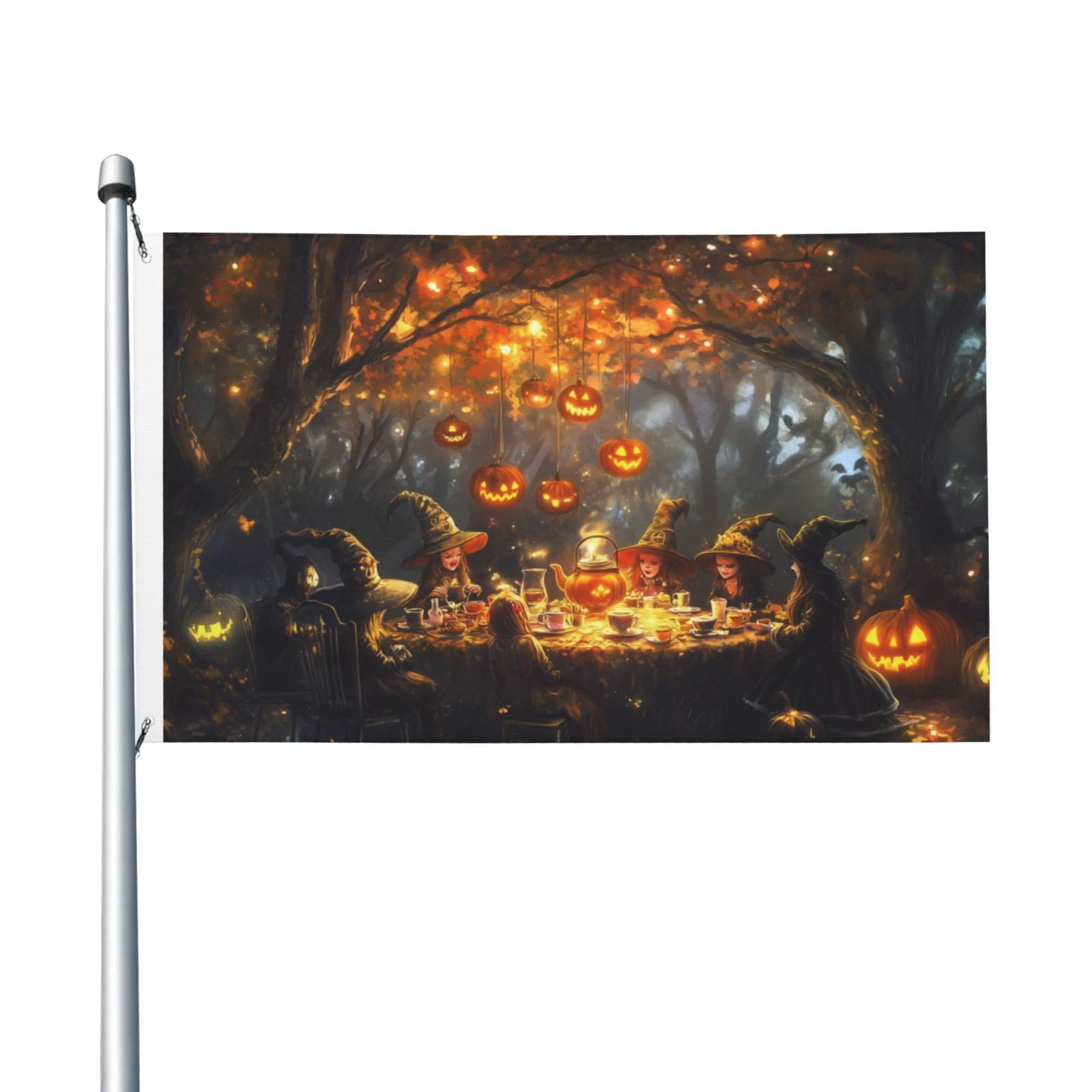 Halloween Garden Flag, Halloween Witch Pumpkin Party Double Sided House ...