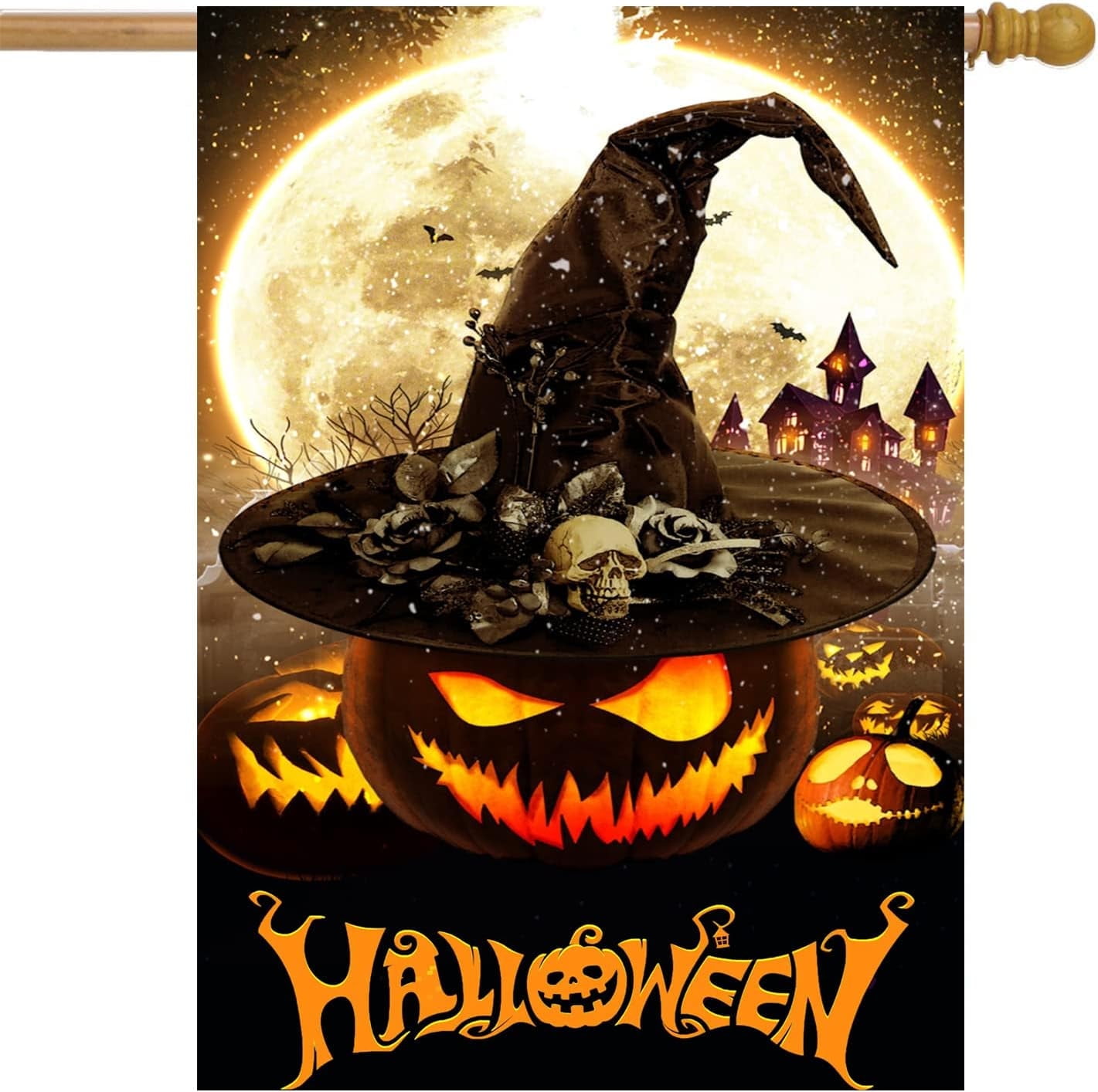 Halloween Garden Flag Witch Halloween Flag Halloween Pumpkins House ...